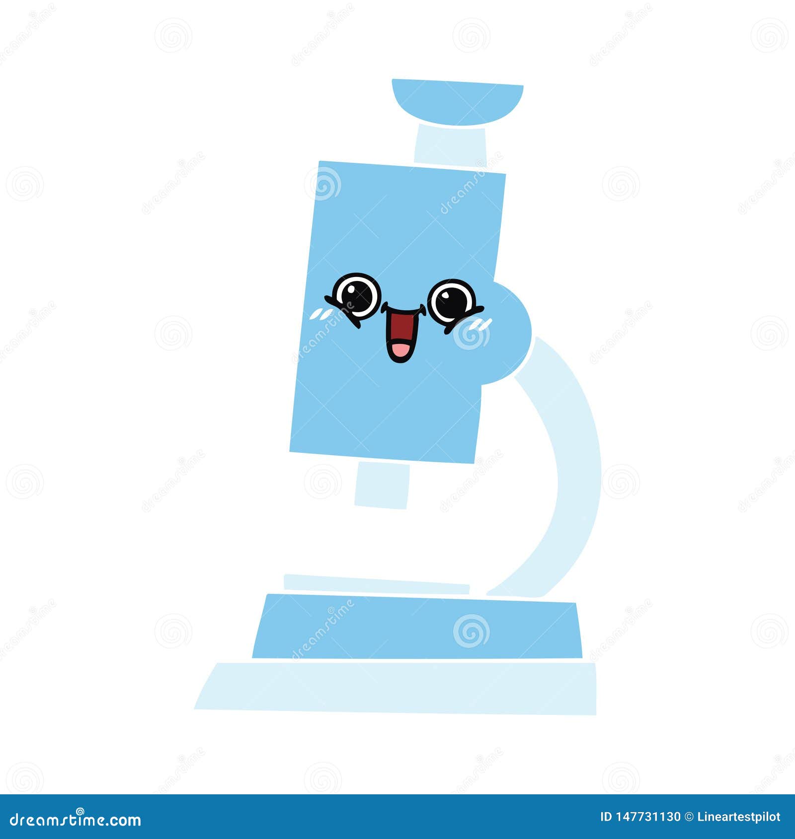 Flat Color Retro Cartoon Microscope Stock Vector - Illustration of cute ...