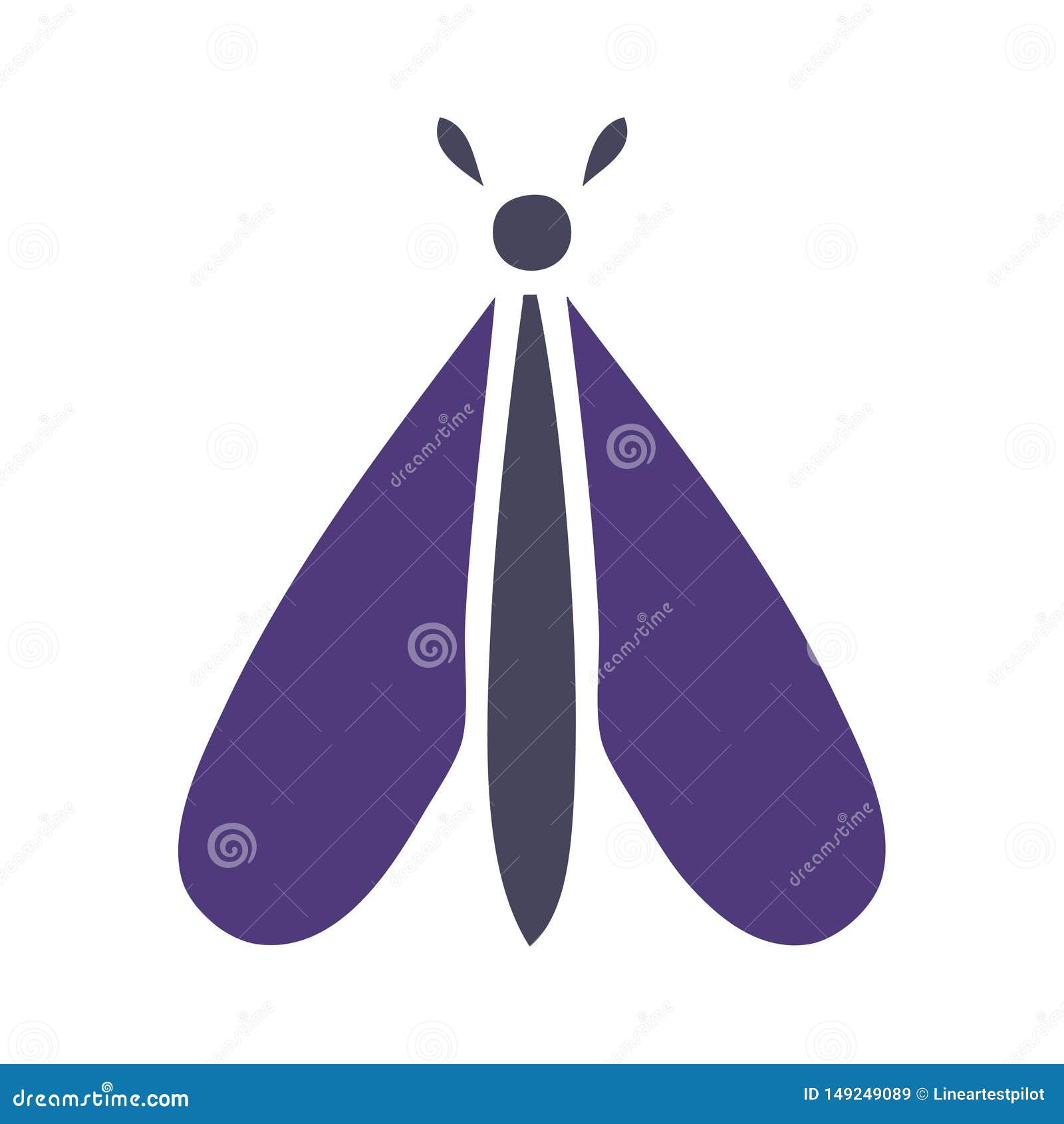 Cartoon Moth Eating Clothes Fur Isolated On White Background ...