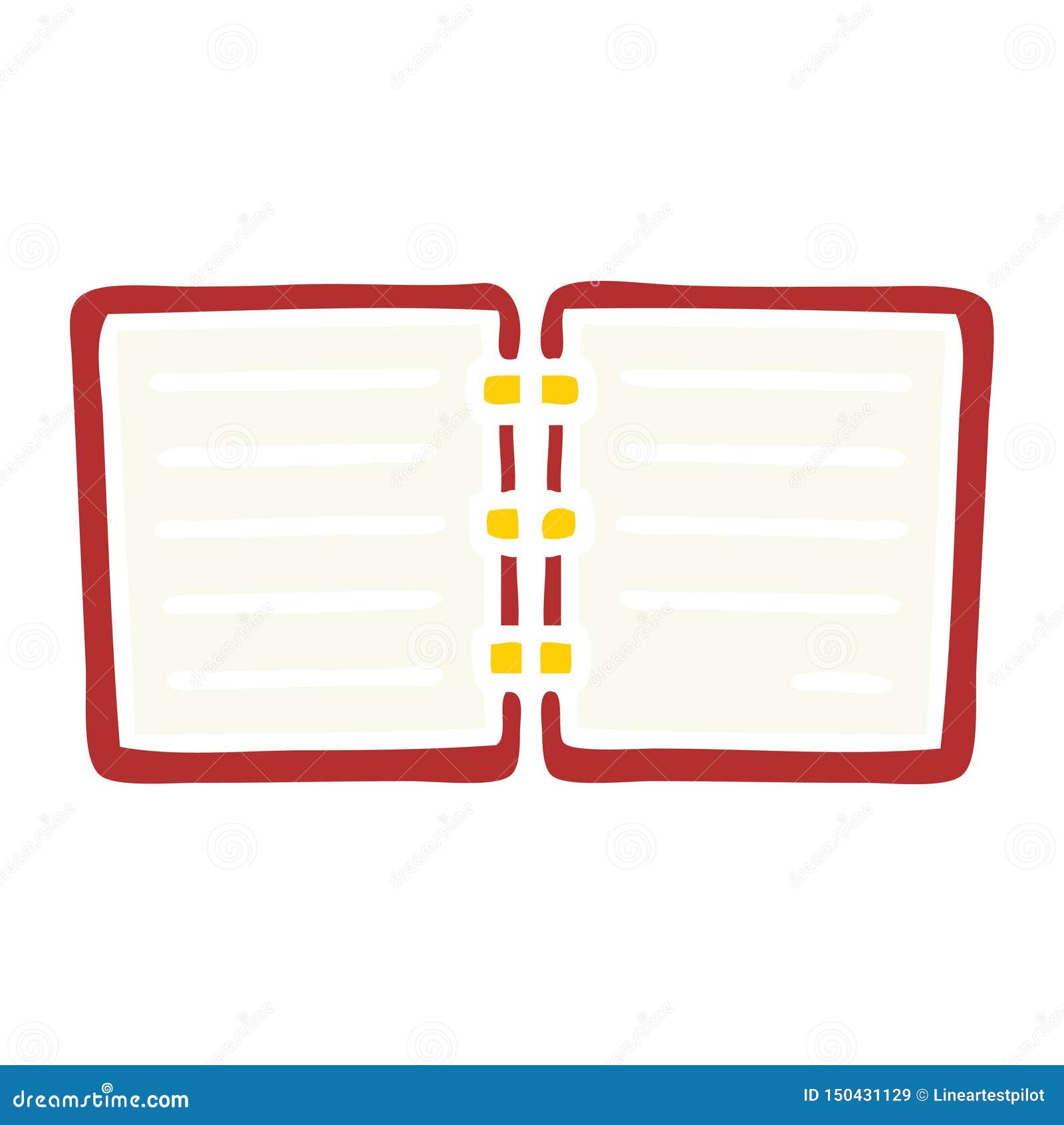 Flat Color Retro Cartoon of a Open Diary Stock Vector - Illustration of ...