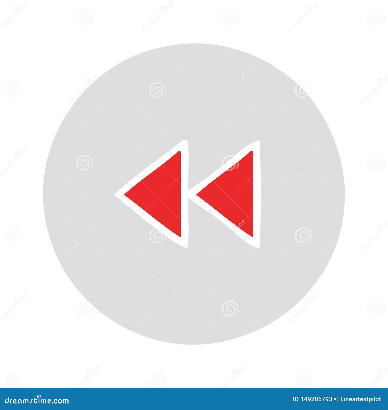 Flat Color Retro Cartoon Rewind Button Stock Vector - Illustration of ...
