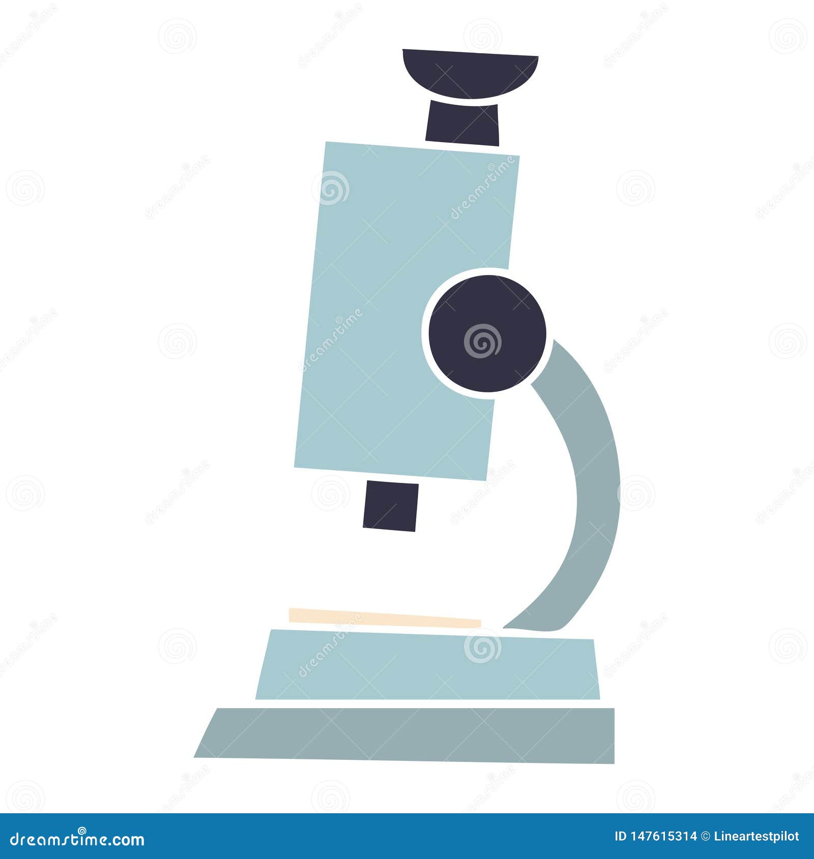 Flat Color Retro Cartoon Science Microscope Stock Vector - Illustration ...