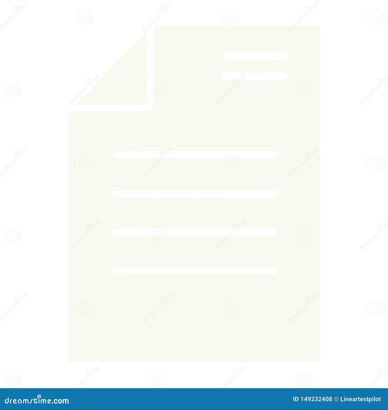 Flat Color Retro Cartoon Sheet of Paper Stock Vector - Illustration of ...