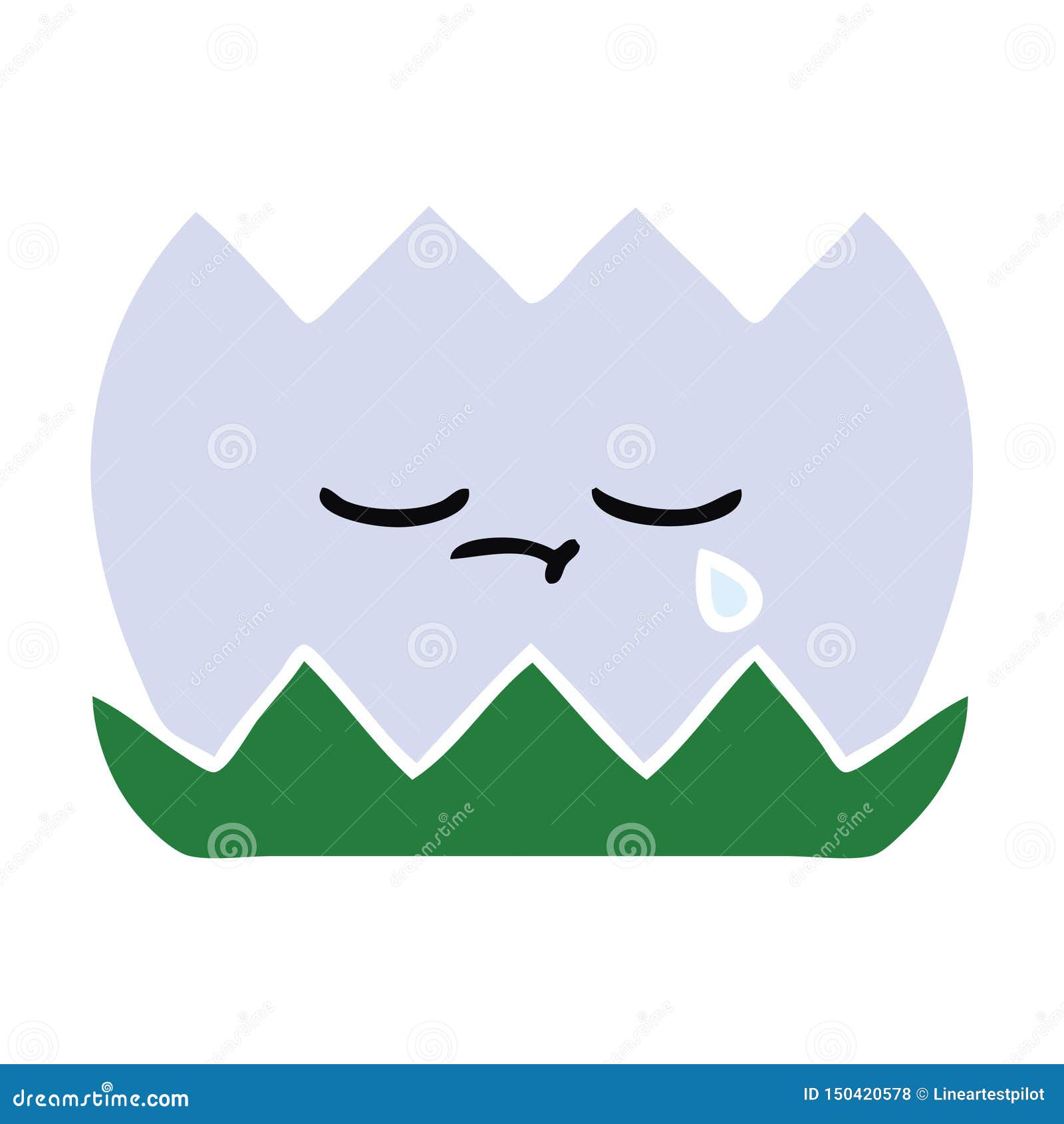 Flat Color Retro Cartoon of a Water Lilly Stock Vector - Illustration ...