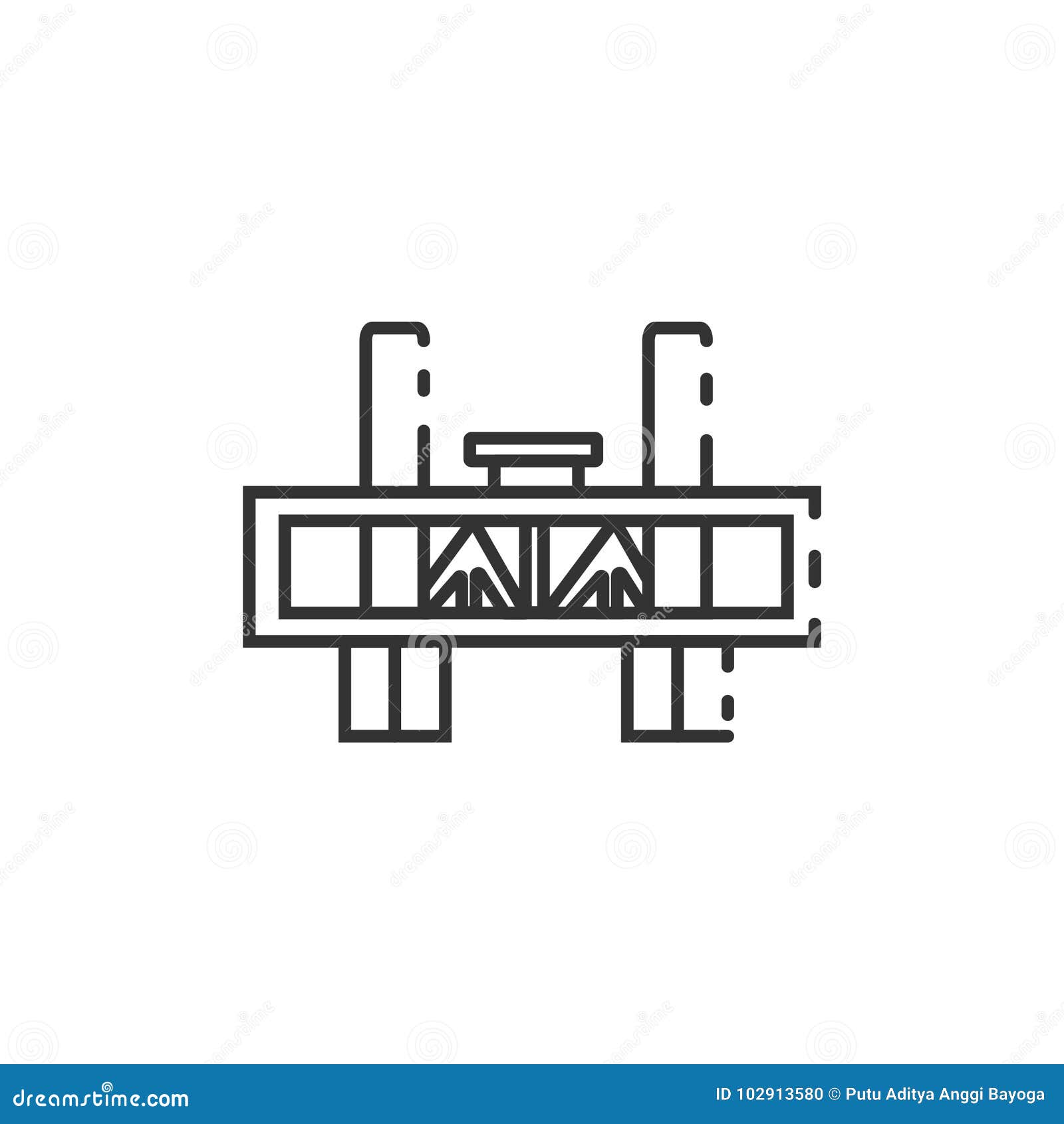 Flat Color Sacramento Bridge Icon Stock Vector - Illustration of ...
