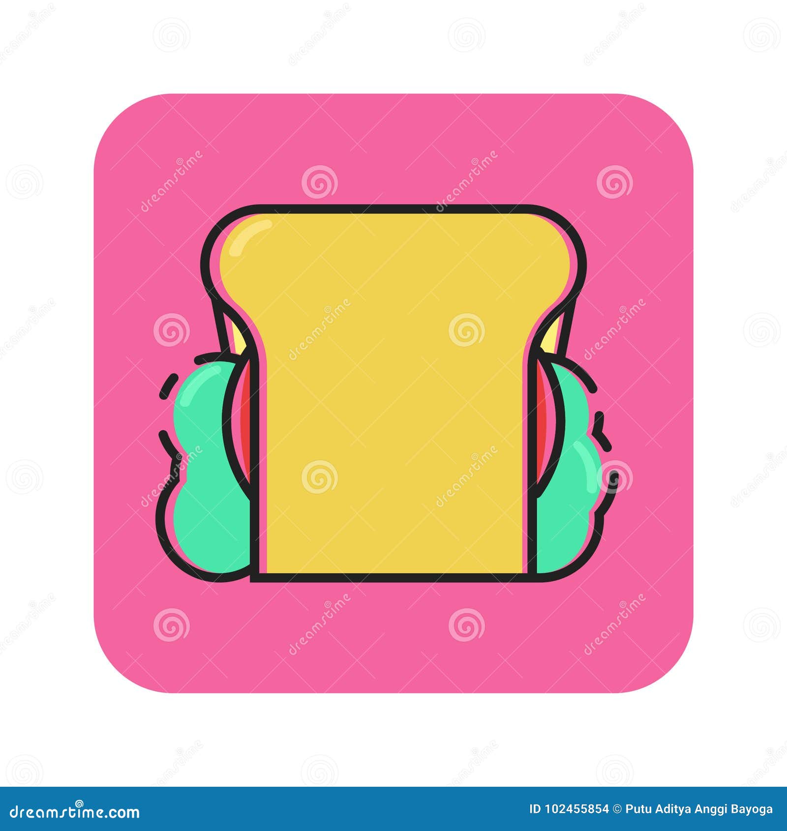 Flat color sandwich icon stock vector. Illustration of delicious ...