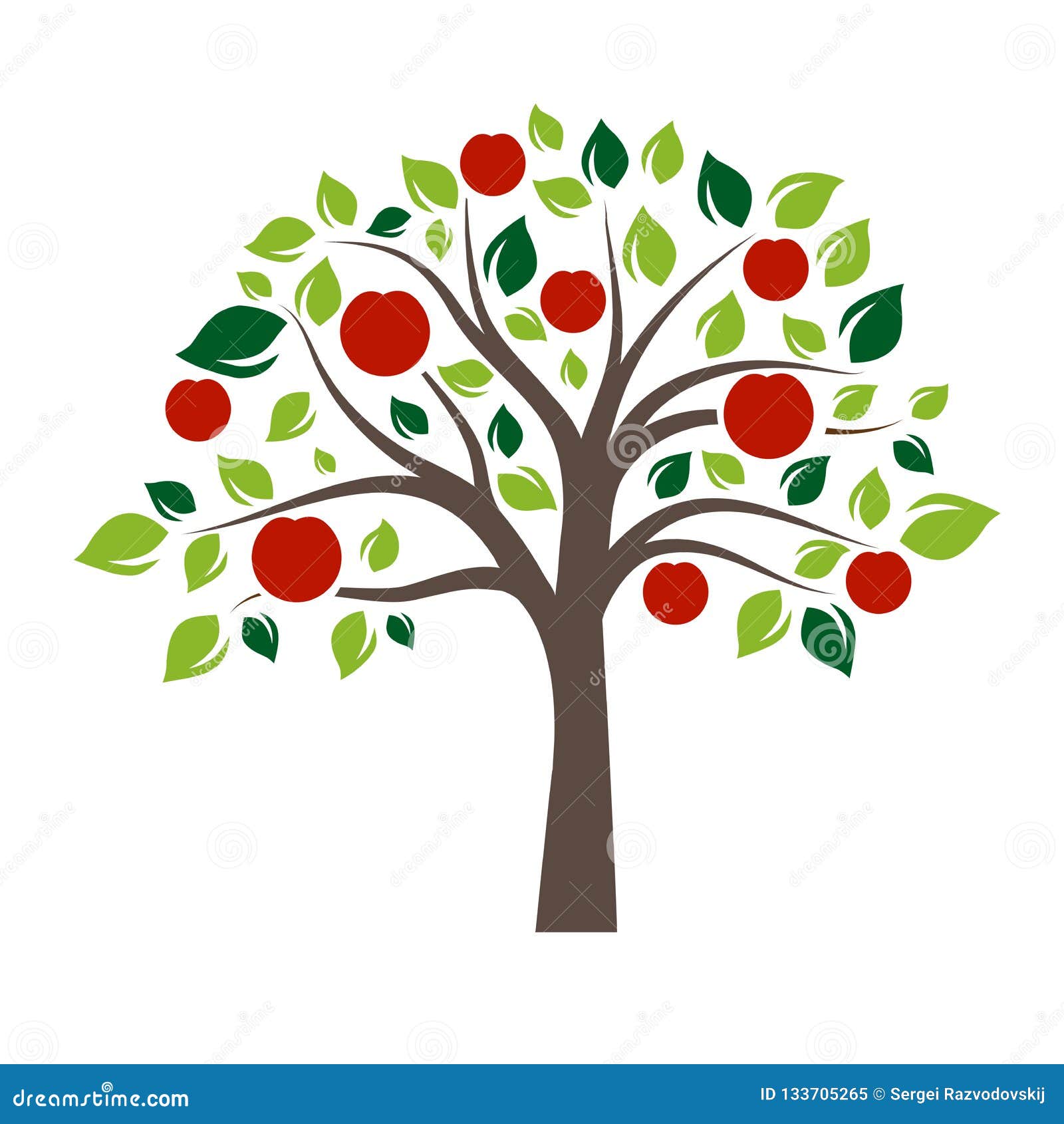 Single Apple Tree Stock Illustrations – 778 Single Apple Tree Stock ...