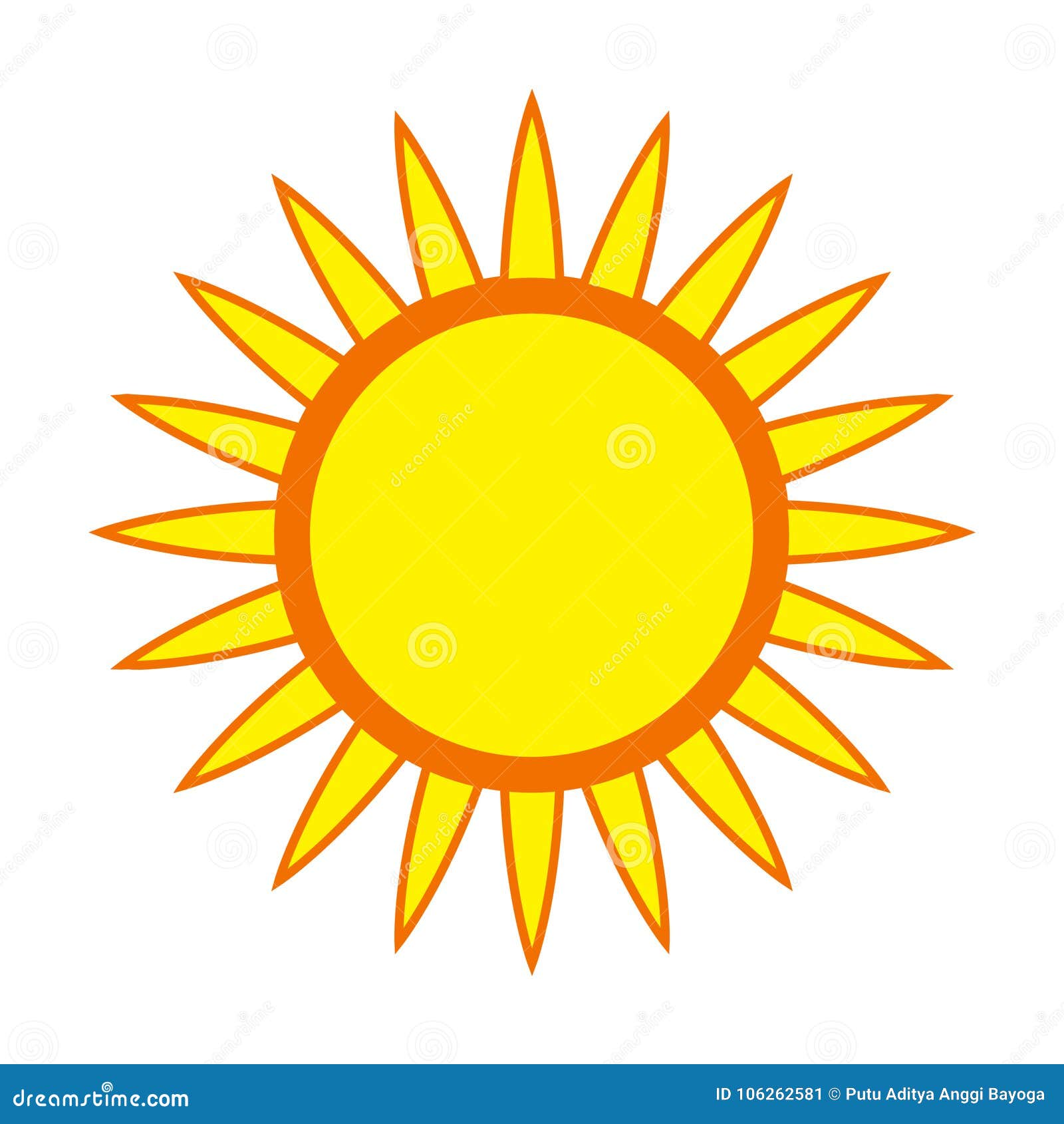 Flat color sun icon stock vector. Illustration of star - 106262581