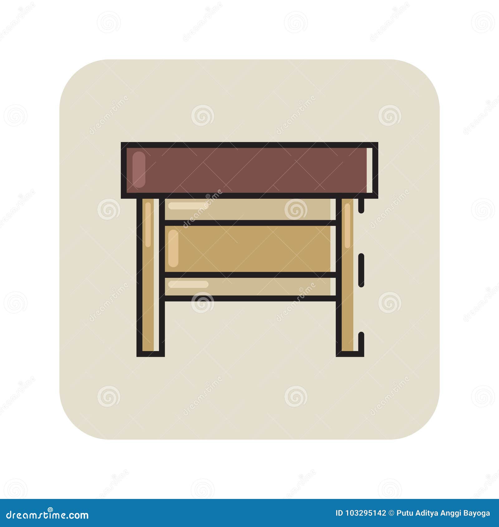 Flat color table icon stock vector. Illustration of pedestal - 103295142