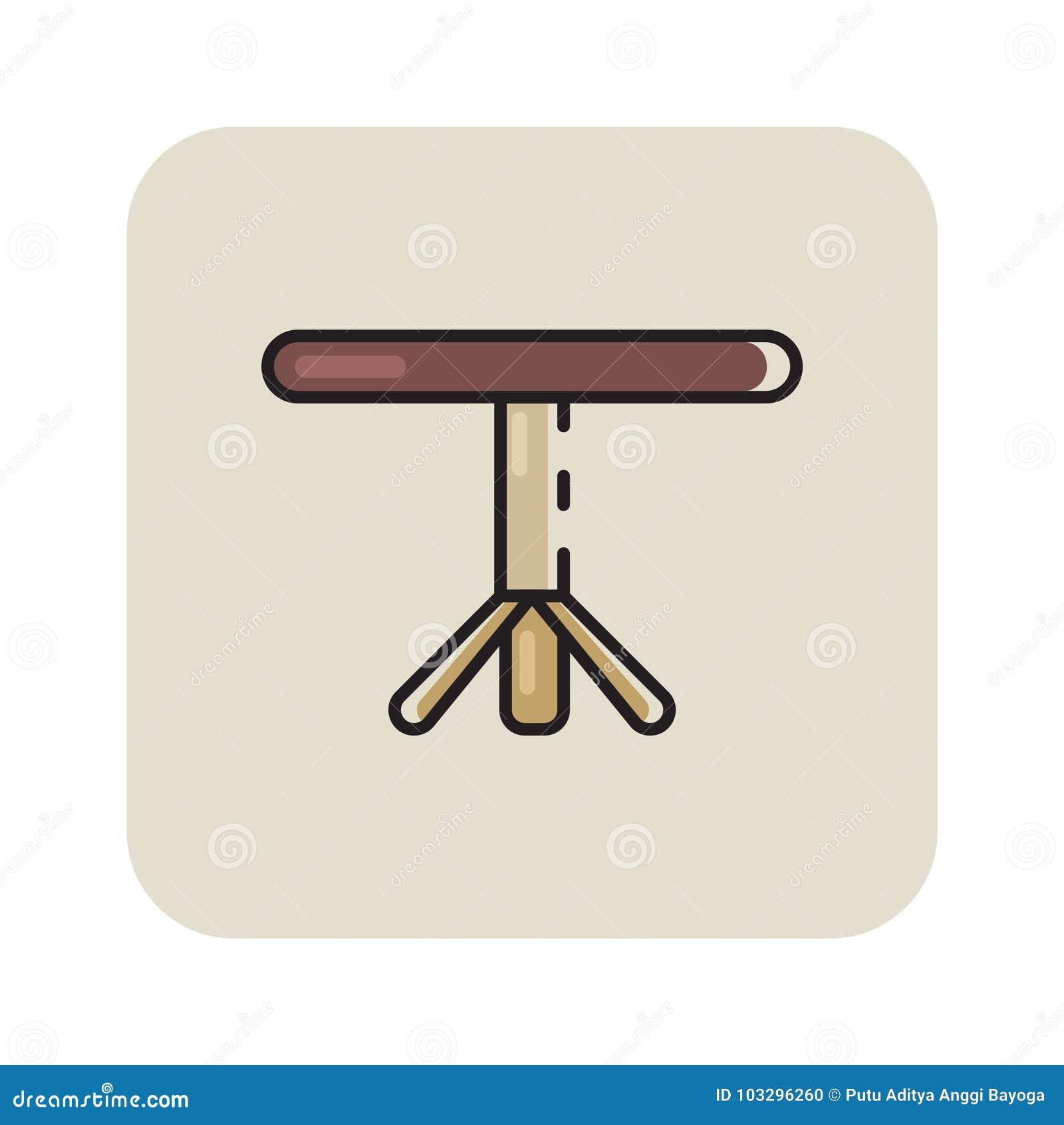 Flat color table icon stock vector. Illustration of icon - 103296260
