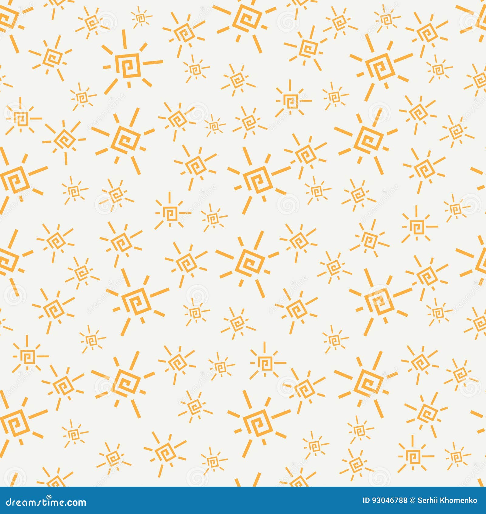 Flat Color Vector Seamless Summer Sun Pattern. Fabric Textile Summer ...