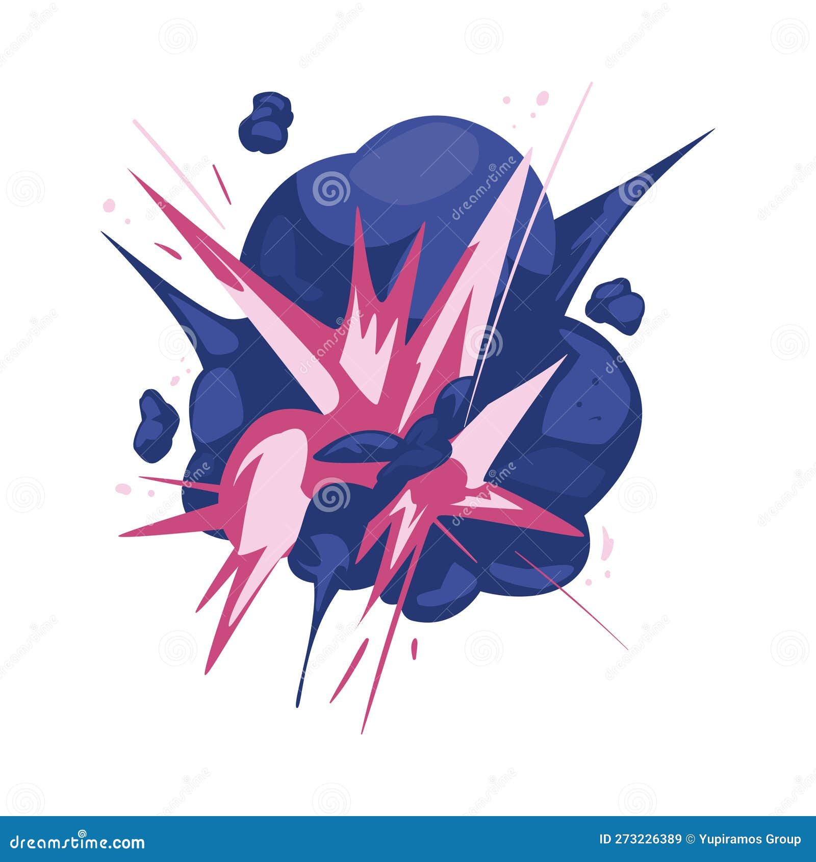 Flat colored explosion stock vector. Illustration of smoke - 273226389