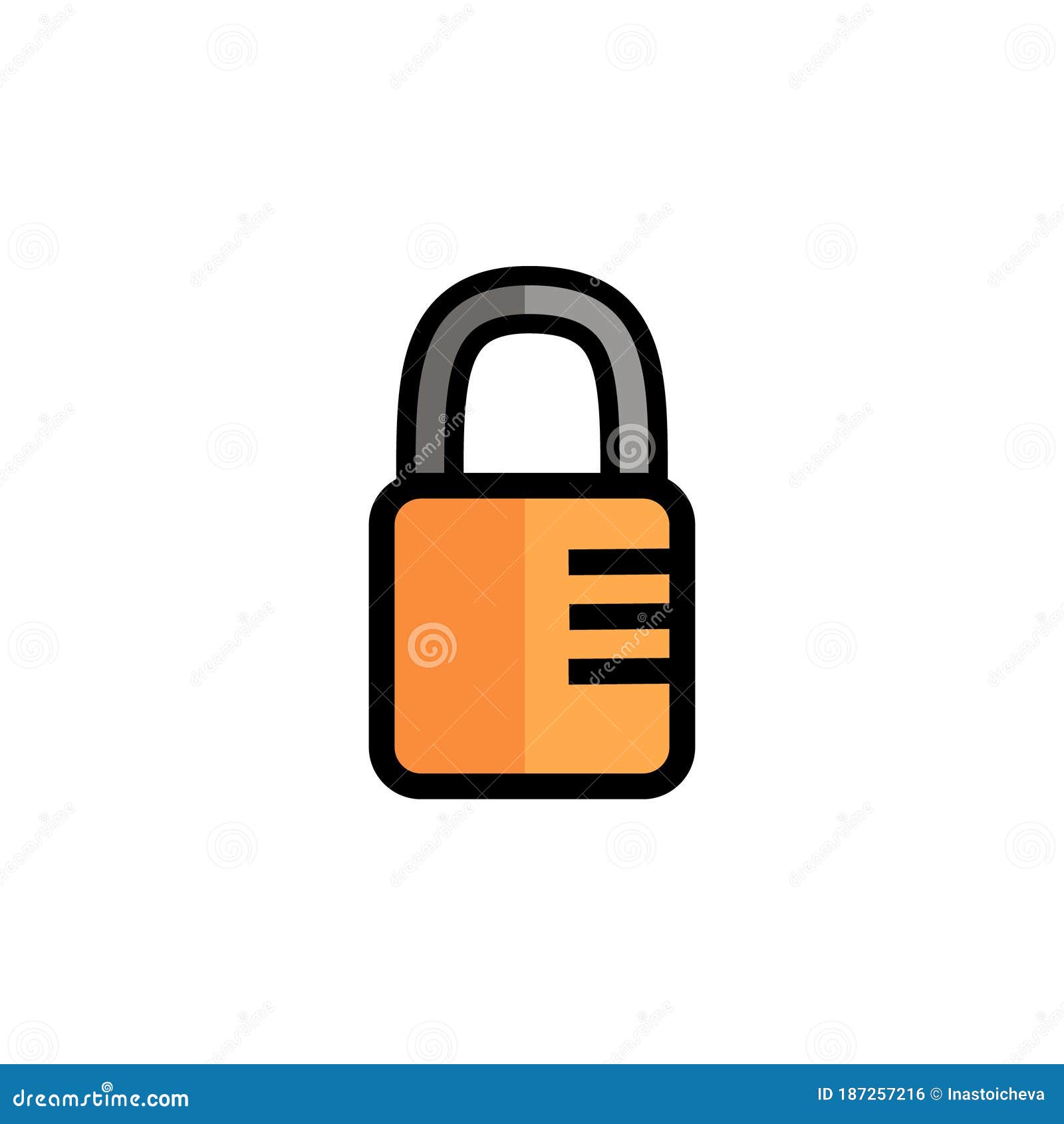 Flat Colored Modern Code Locked Padlock Icon Stock Vector ...