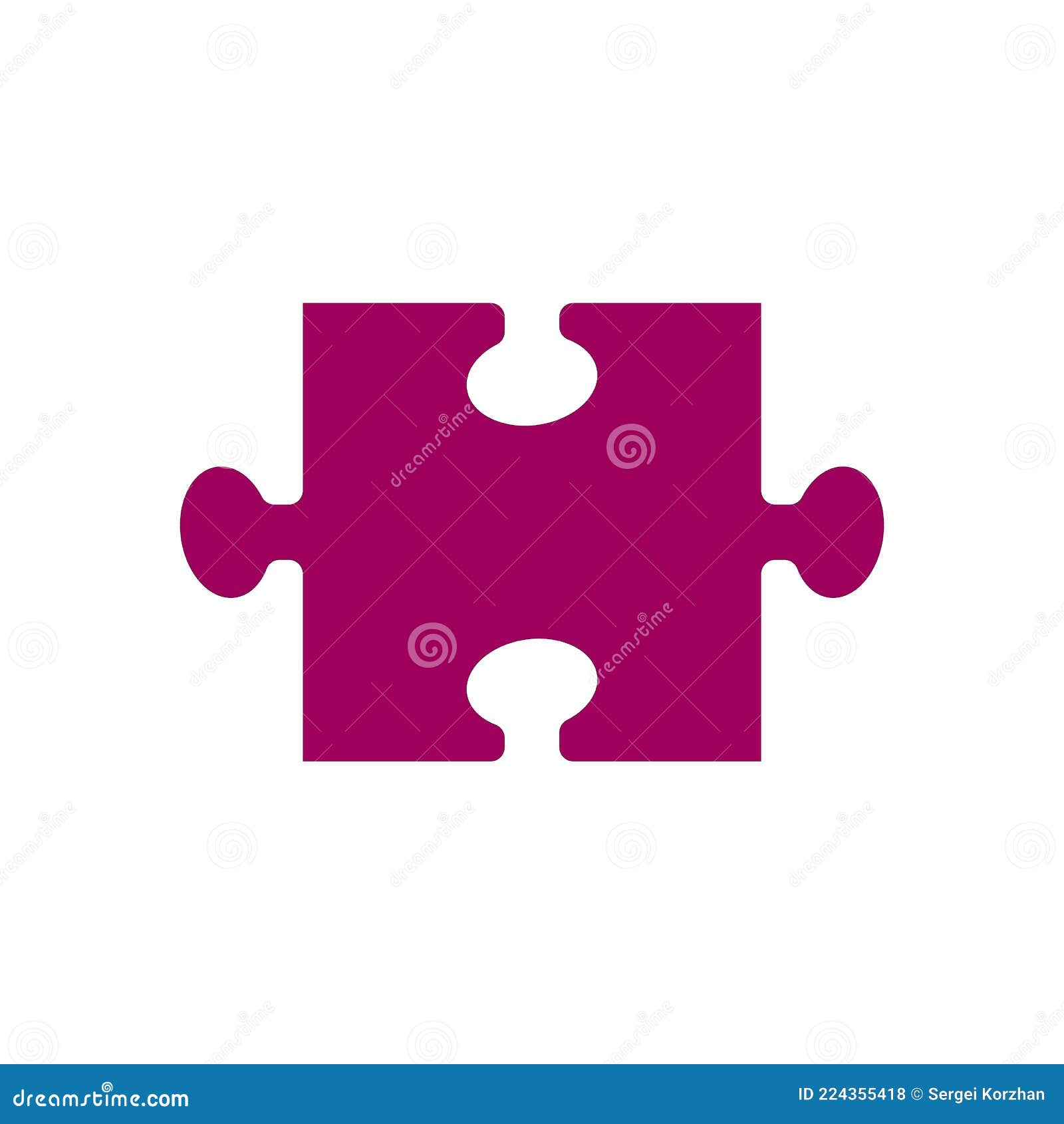 A Flat Colored Puzzle Symbol on a White Background. Stock Vector ...
