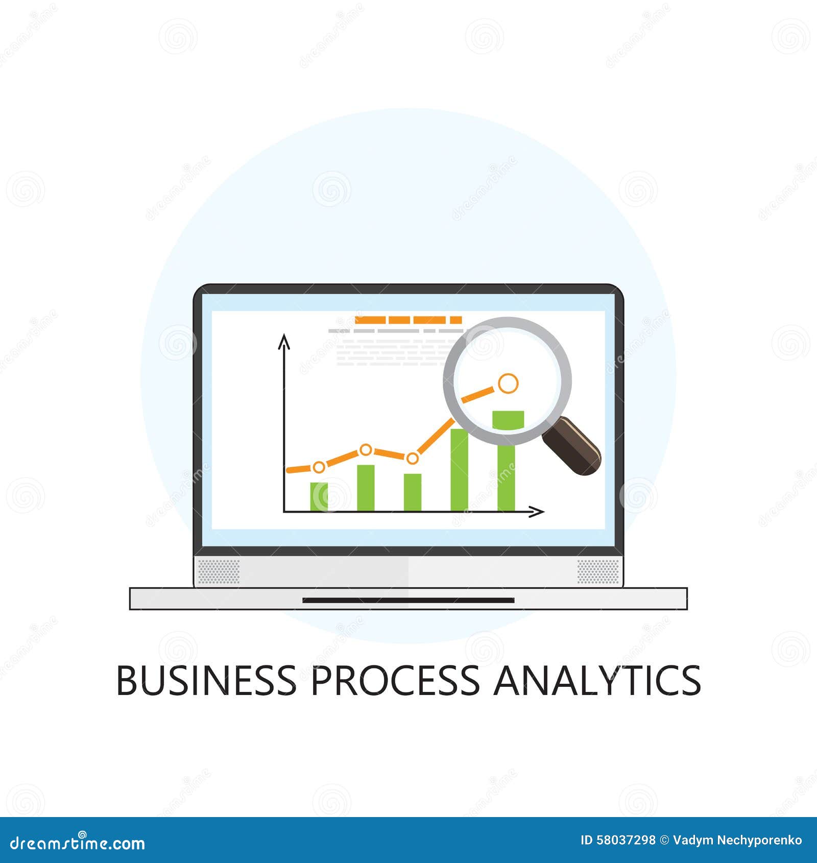 Flat Colored Statistics and Analytics Icon. Stock Vector - Illustration ...