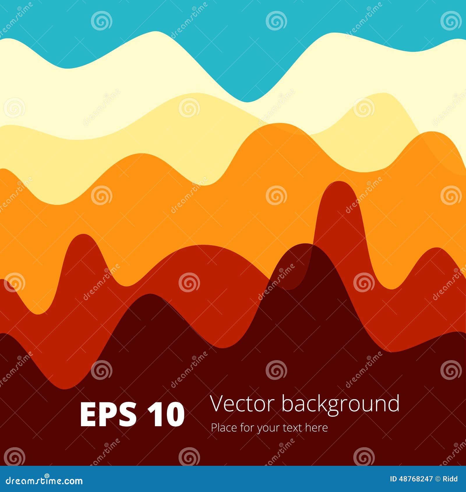 Flat Colored Wave, Design Background Stock Vector - Illustration of ...