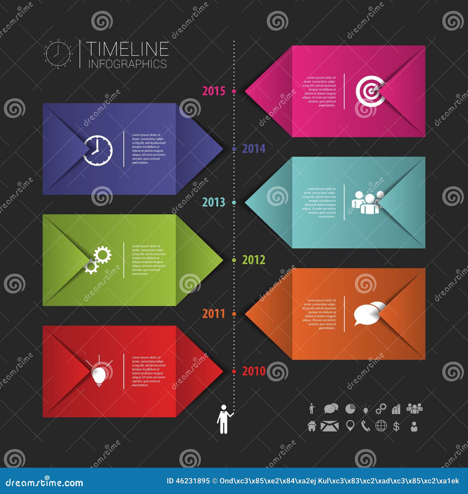 Flat Colorful Abstract Timeline Infographics Vector. Banner Stock ...