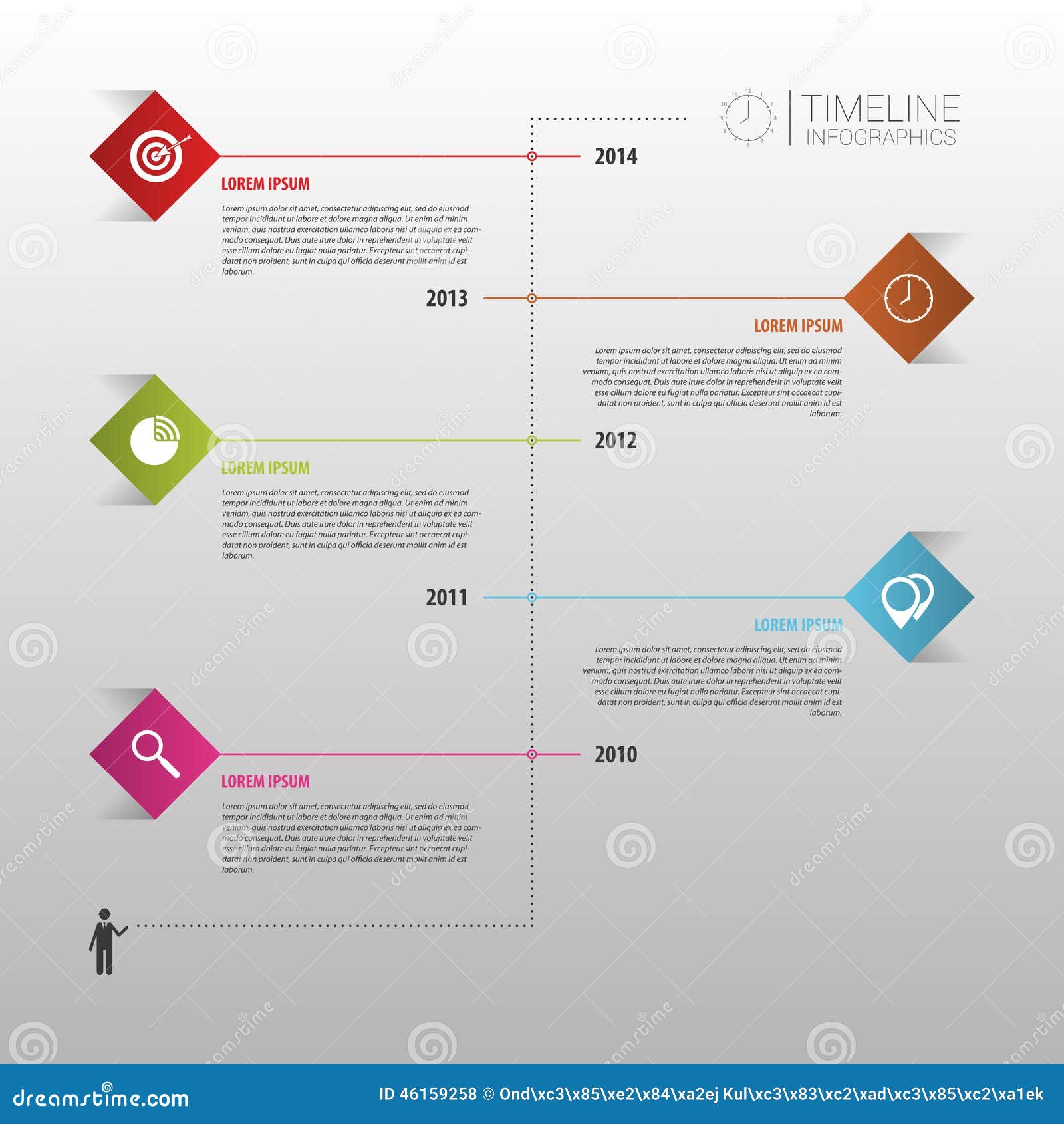 Flat Colorful Abstract Timeline Infographics Vector Illustration Stock ...