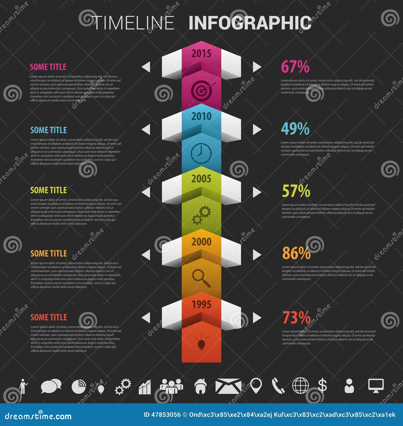Flat Colorful Abstract Timeline Infographics Vector Illustration Stock ...