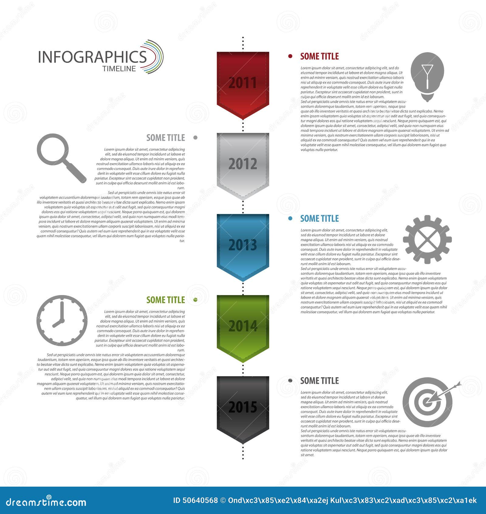 Flat Colorful Abstract Timeline Infographics Vector. Stock Vector ...