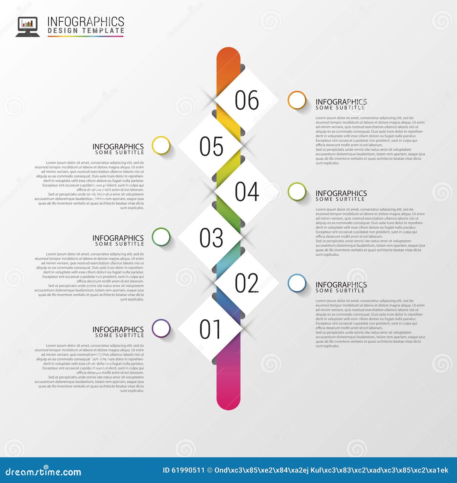Flat Colorful Abstract Timeline Infographics Vector Illustration with ...