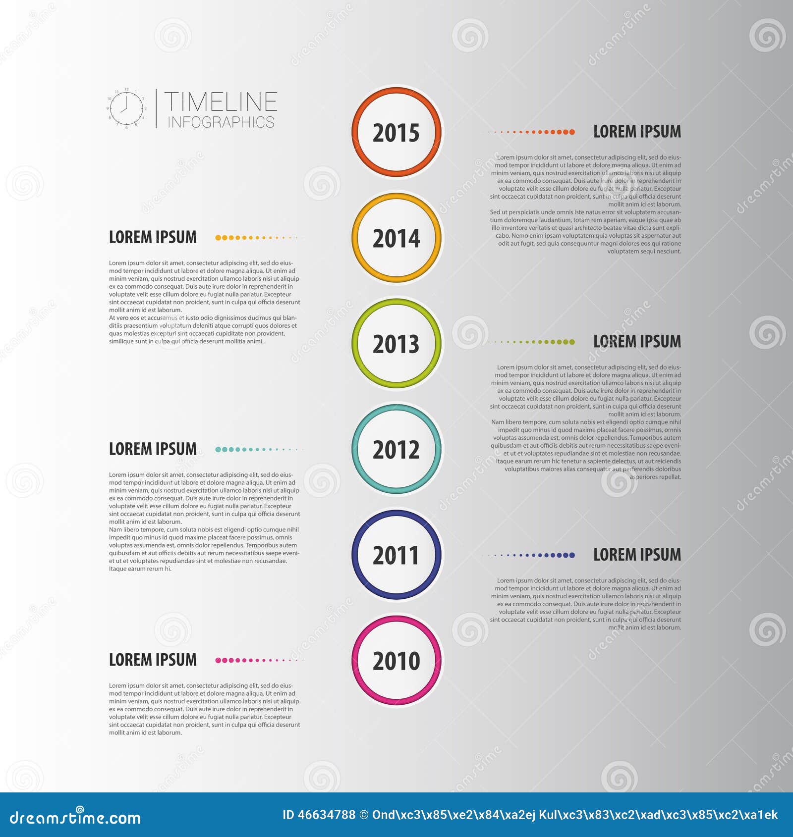 Flat Colorful Abstract Timeline Infographics Vector. White Stock Vector ...