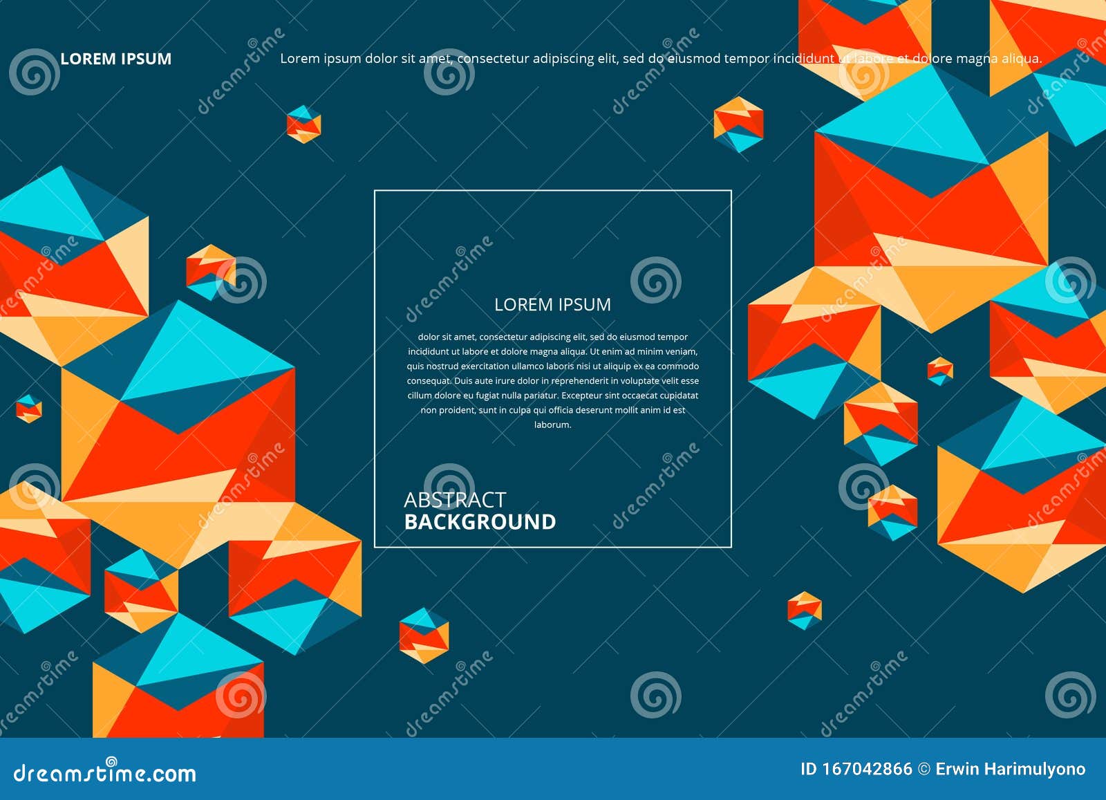Flat Colorful Crystalic Hexagons Background Stock Vector - Illustration ...