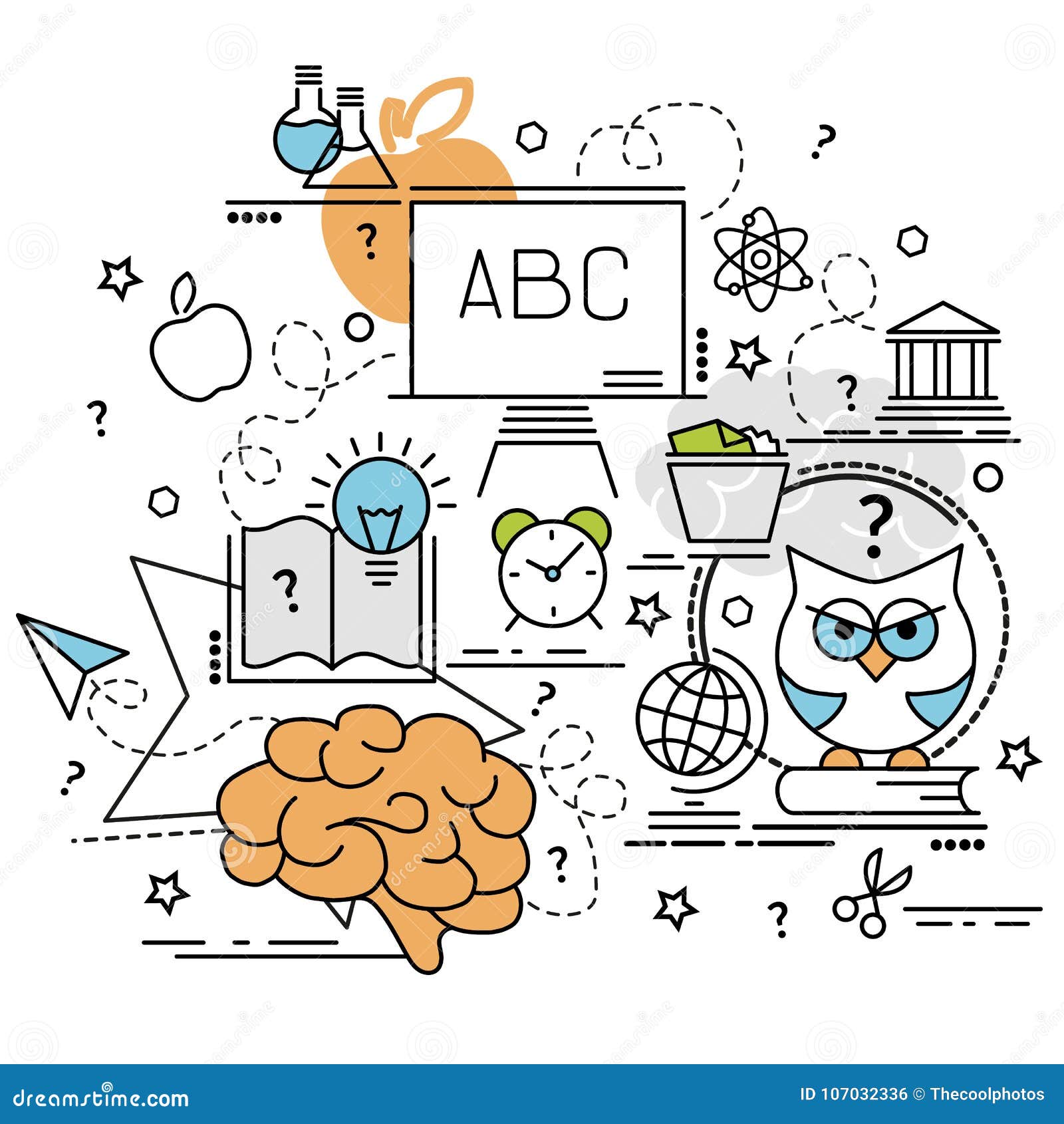 Flat Colorful Design Concept of Knowledge. Stock Vector - Illustration ...