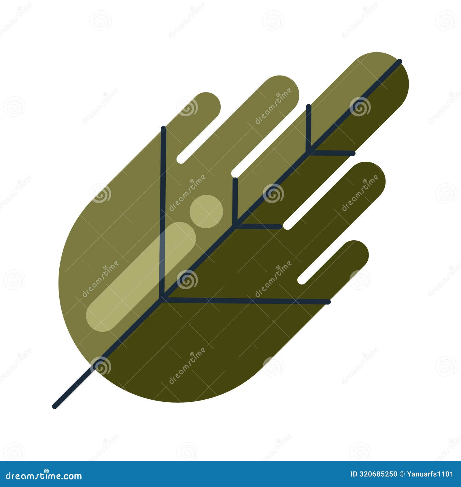 Flat Colorful Leaf Shape Design Asset Element Stock Vector ...