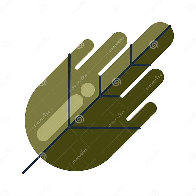 Flat Colorful Leaf Shape Design Asset Element Stock Vector ...