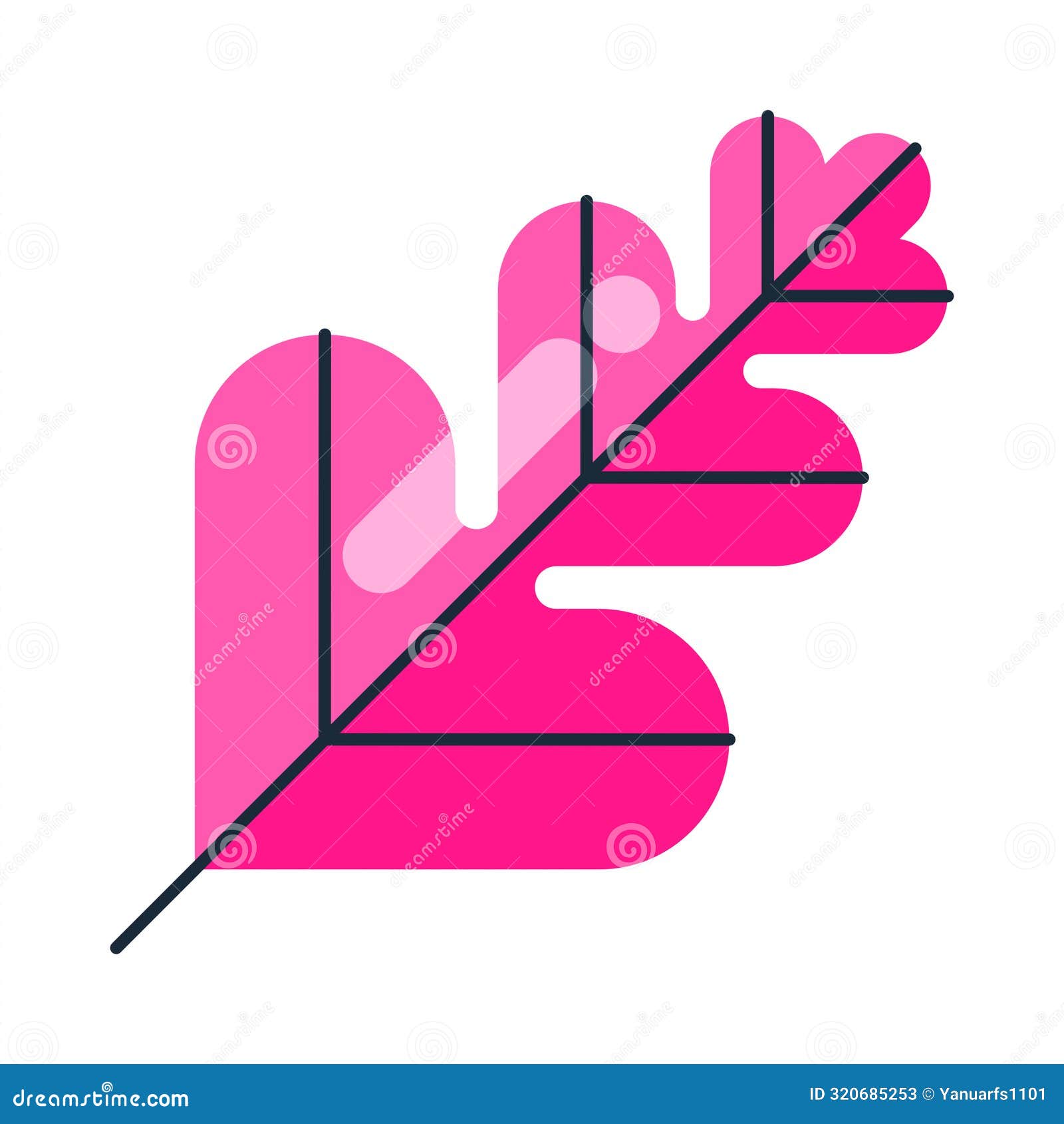 Flat Colorful Leaf Shape Design Asset Element Stock Vector ...