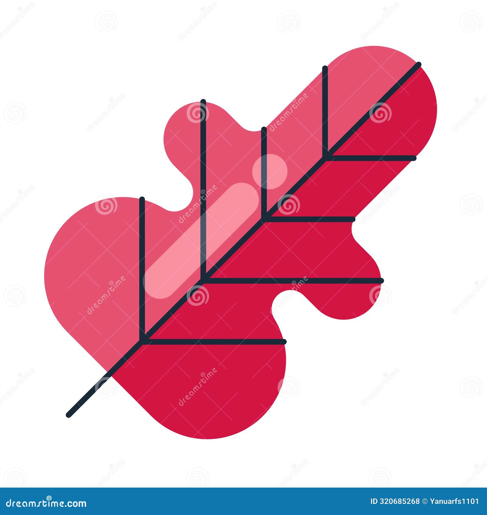 Flat Colorful Leaf Shape Design Asset Element Stock Vector ...