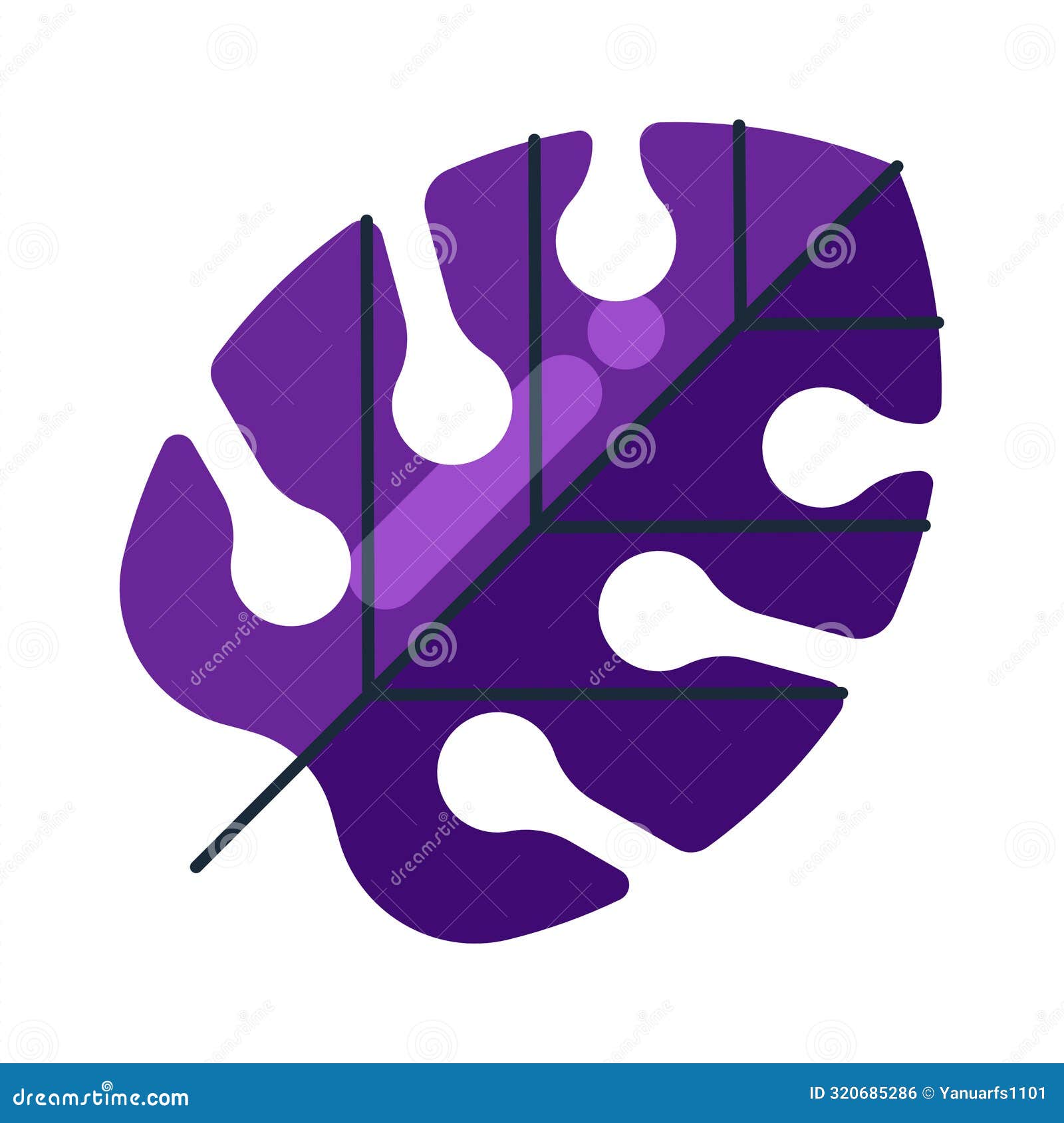 Flat Colorful Leaf Shape Design Asset Element Stock Vector ...