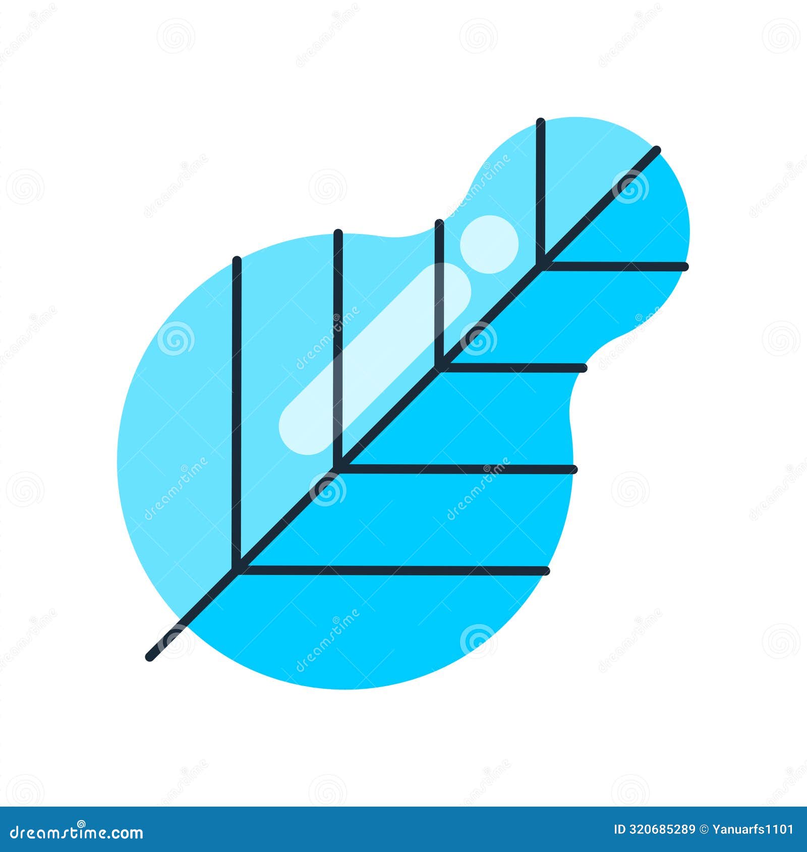 Flat Colorful Leaf Shape Design Asset Element Stock Vector ...