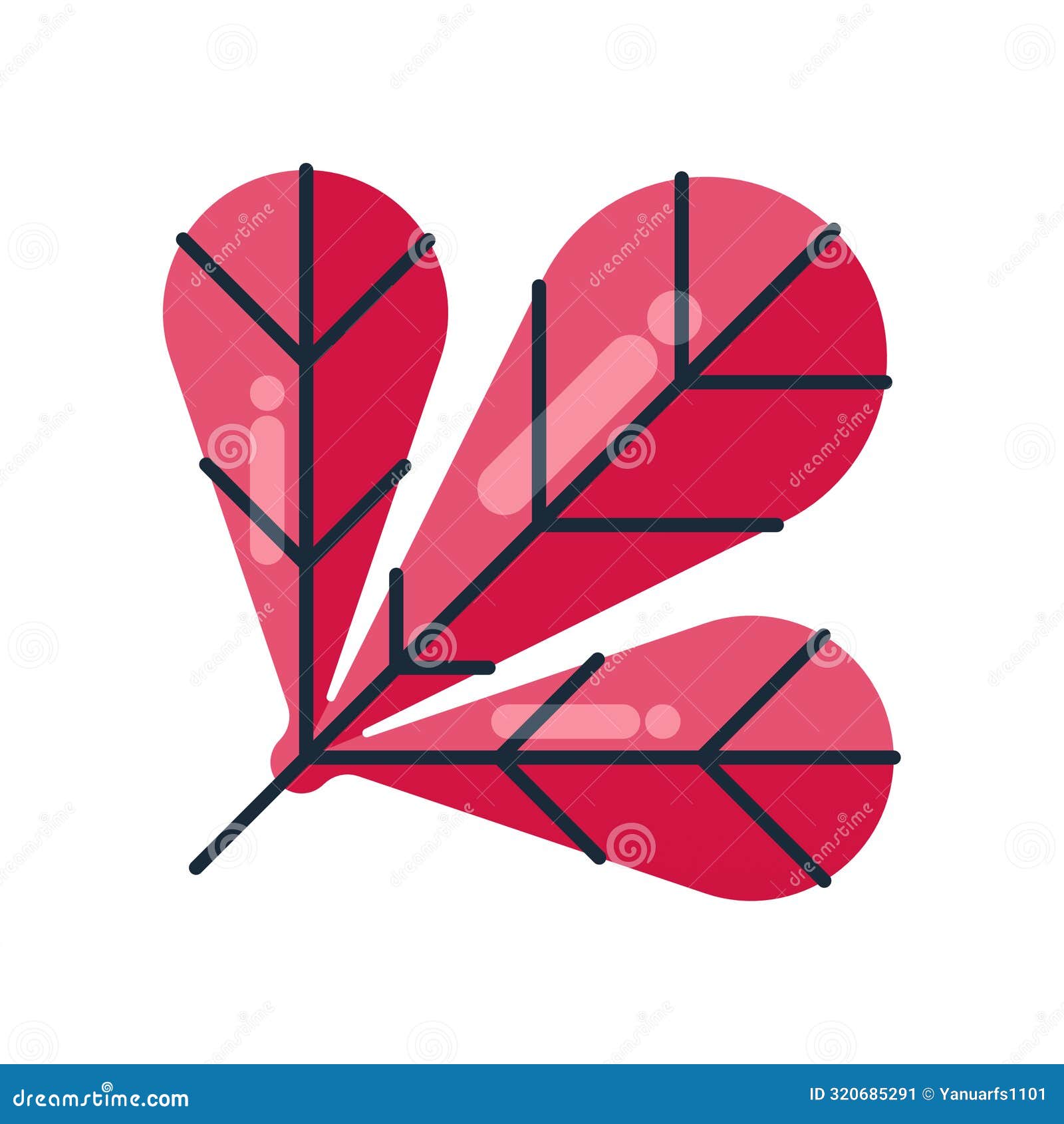 Flat Colorful Leaf Shape Design Asset Element Stock Vector ...