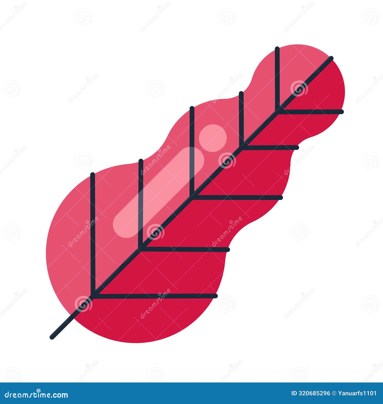 Flat Colorful Leaf Shape Design Asset Element Stock Vector ...