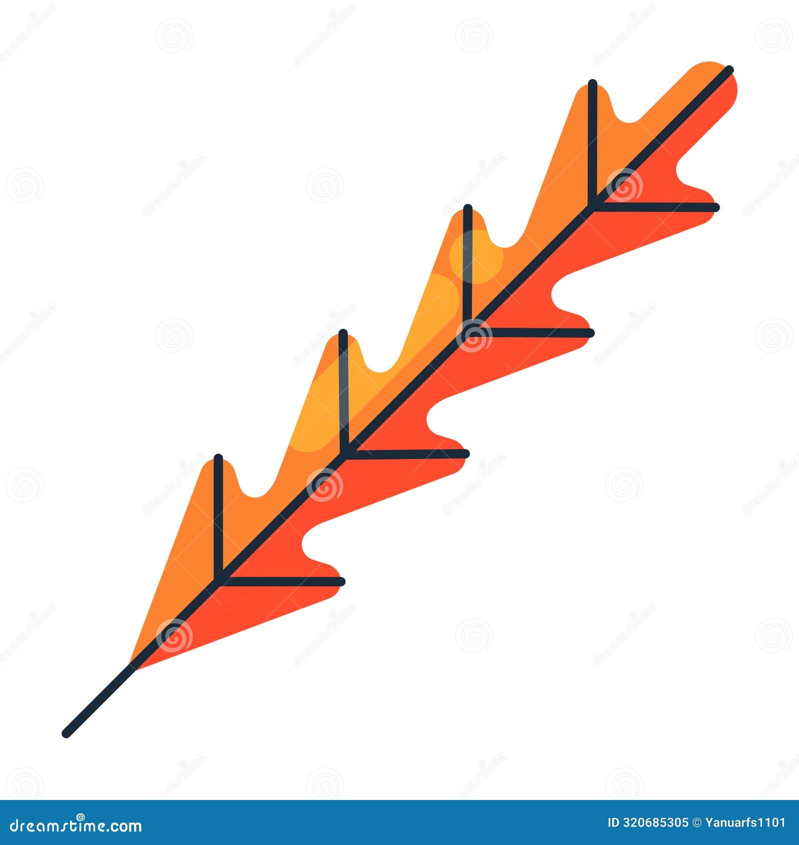 Flat Colorful Leaf Shape Design Asset Element Stock Vector ...