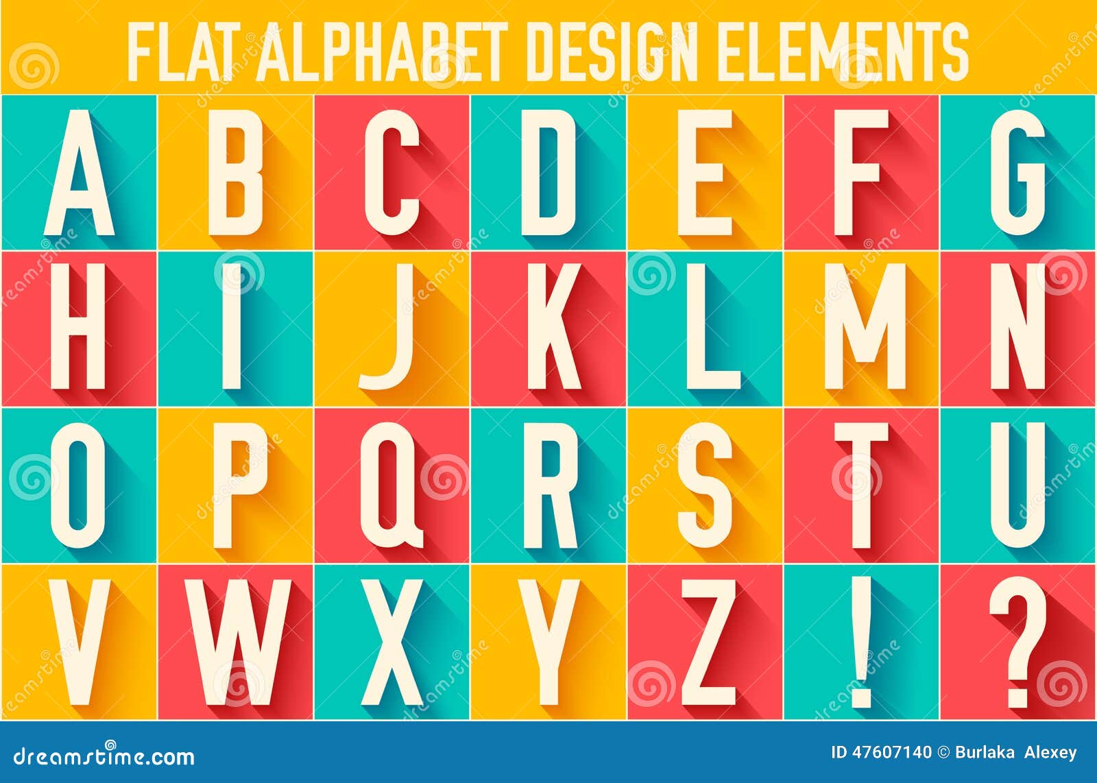 Flat Colorful Letter of the Alphabet Vector Stock Vector - Illustration ...