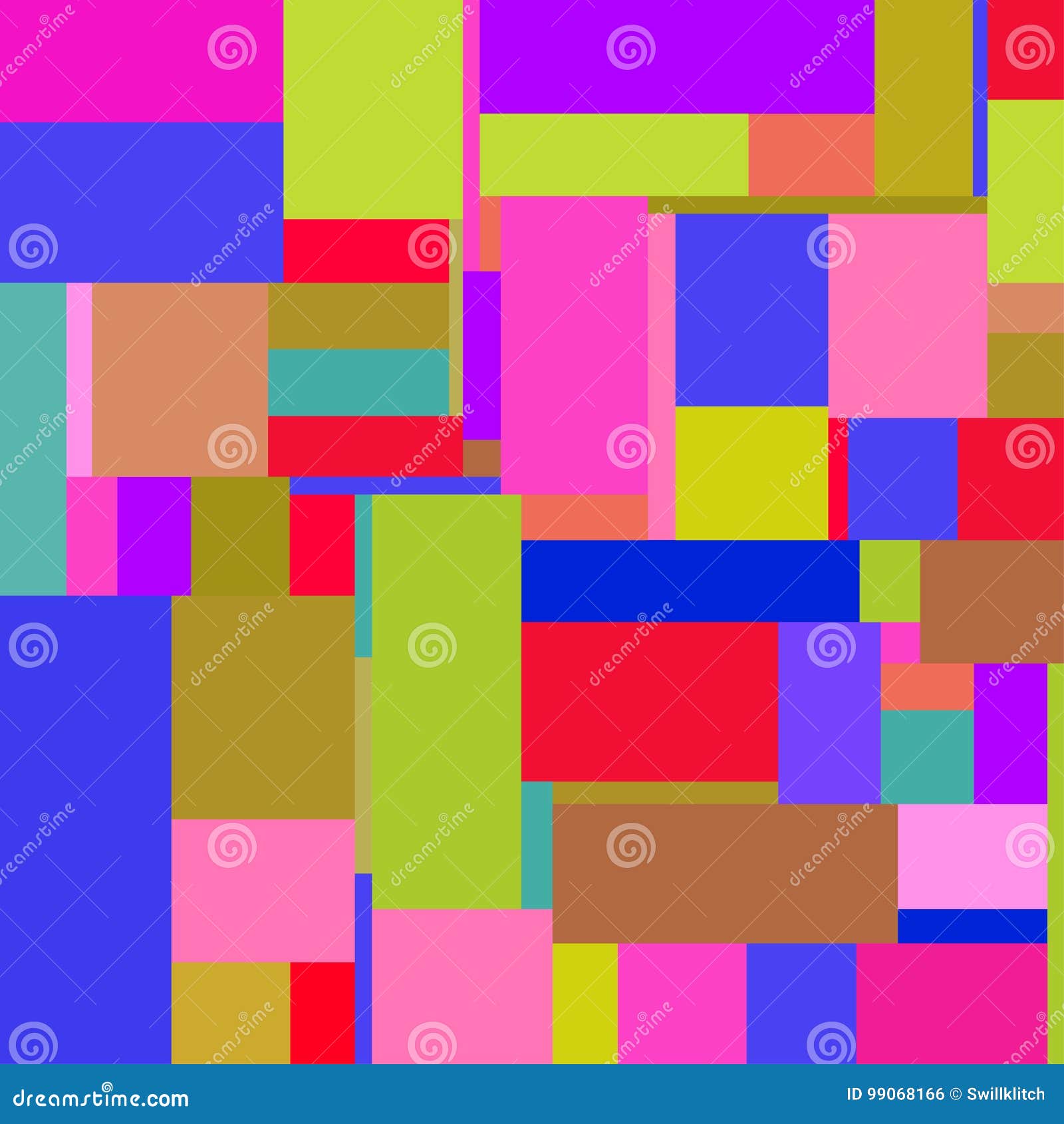 Flat Colorful Pattern with Chaotic Rectangles Stock Vector ...