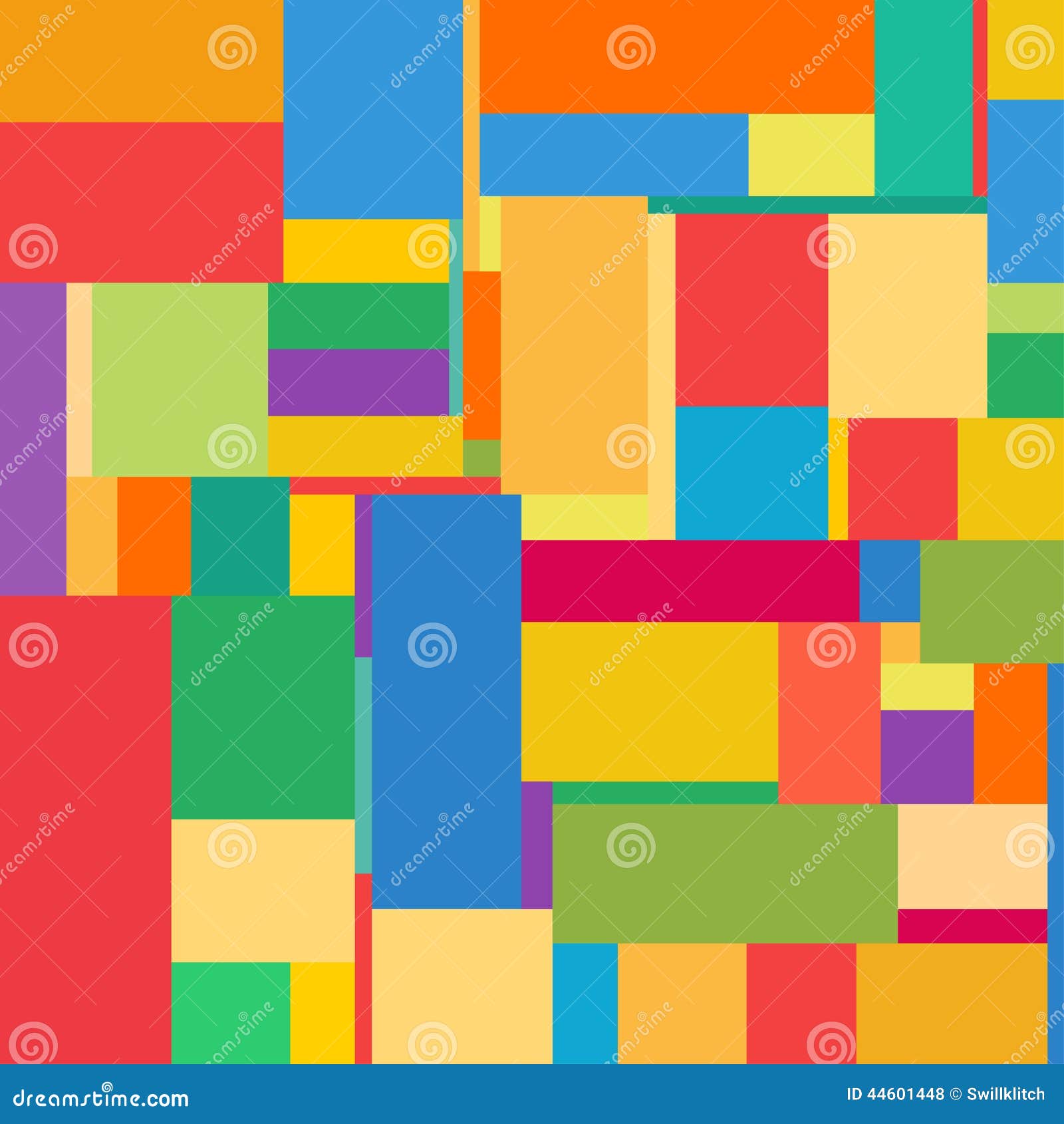 Flat Colorful Pattern with Chaotic Rectangles Stock Vector ...