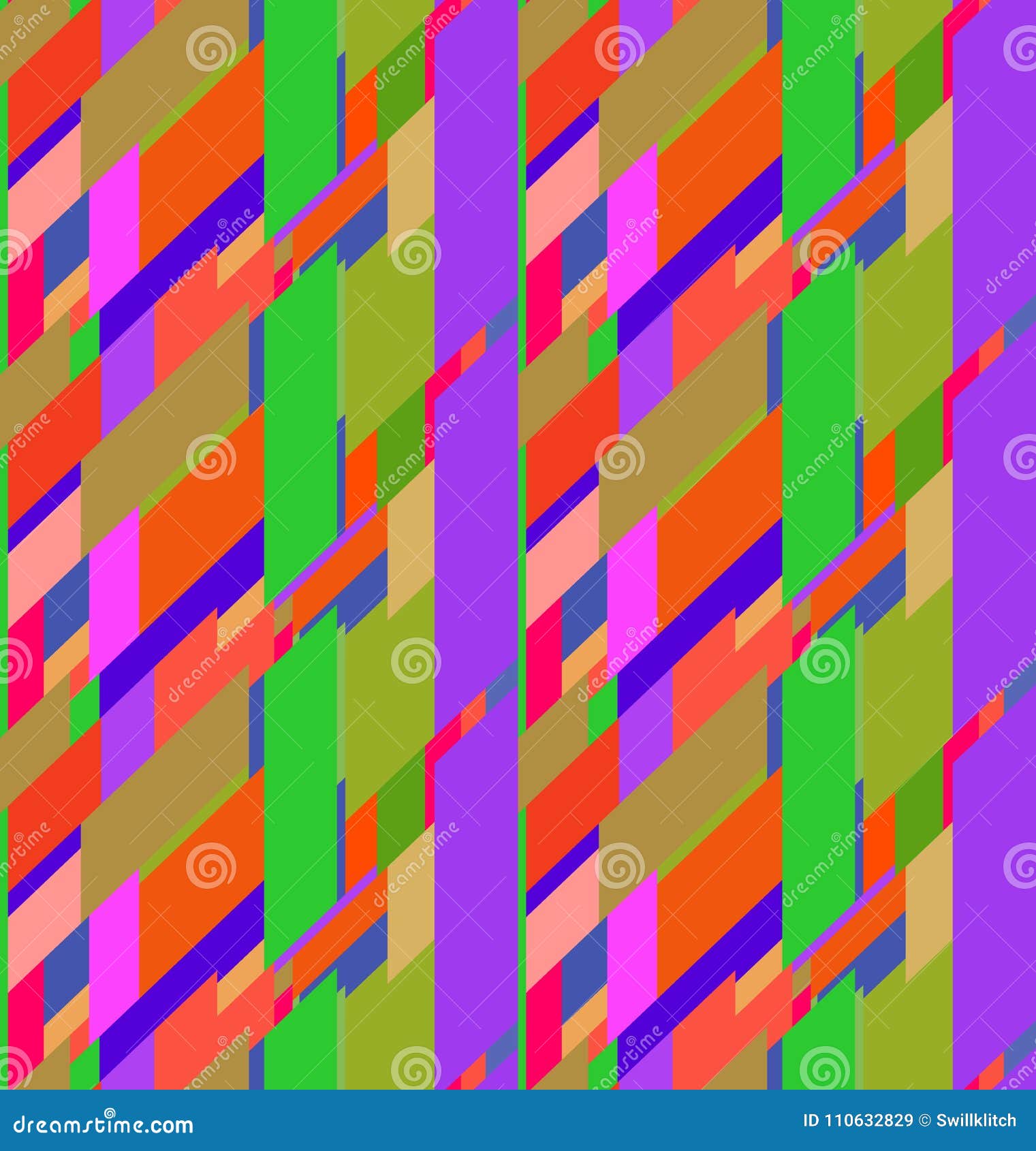 Flat Colorful Seamless Pattern with Skewed Rectangles Stock Vector ...