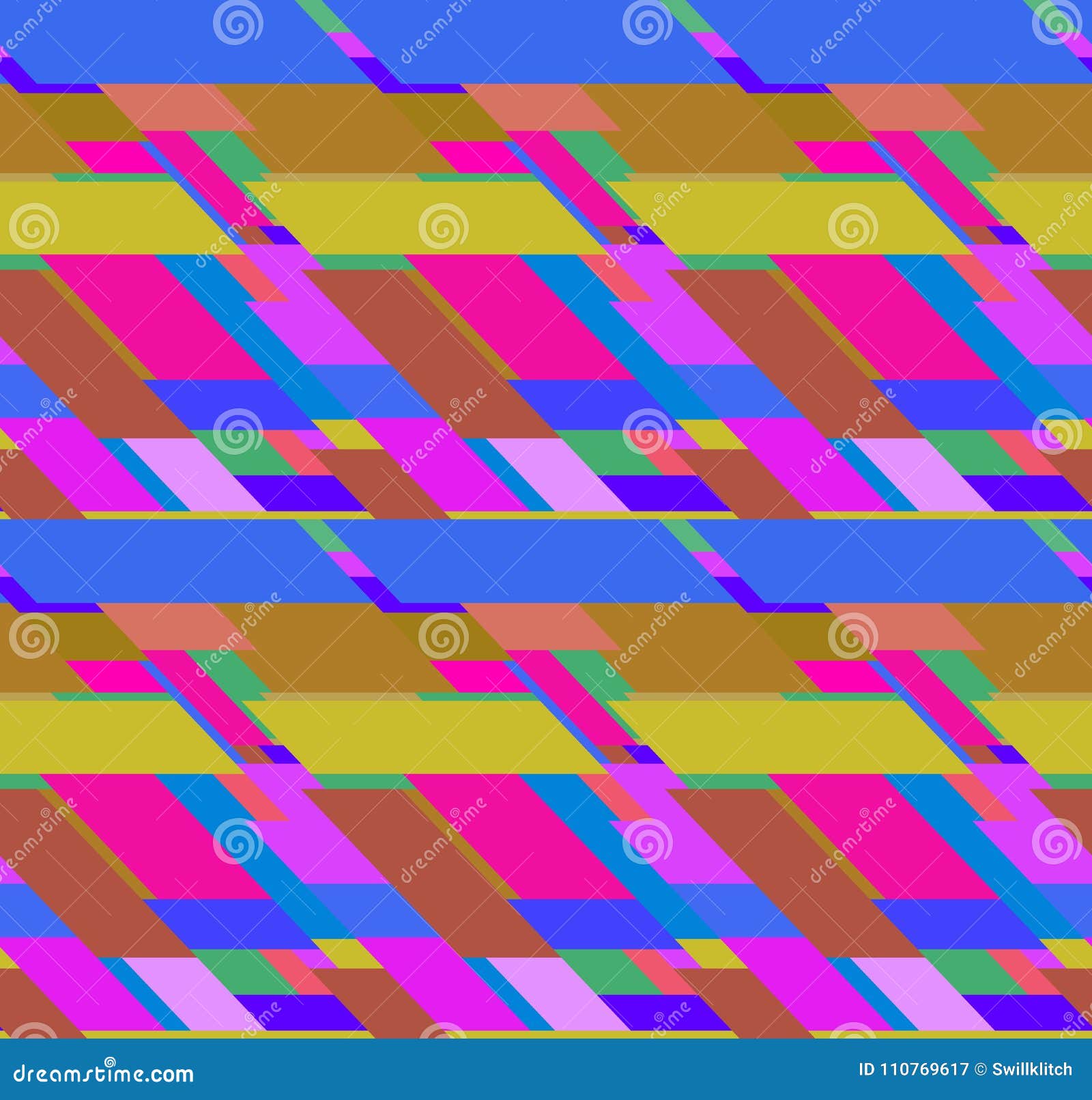 Flat Colorful Seamless Pattern with Skewed Rectangles Stock Vector ...