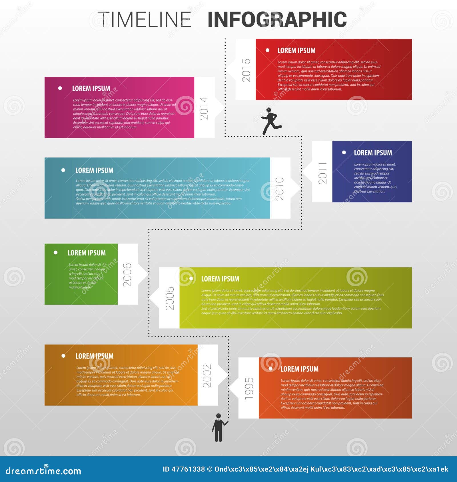 Colorful Timeline Infographic Template With 4 Steps On Gray Background ...