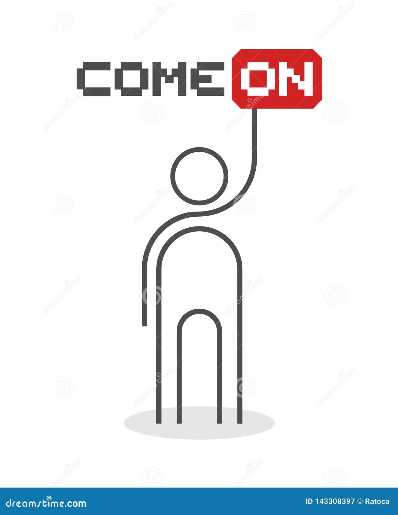 Flat come on message stock vector. Illustration of design - 143308397