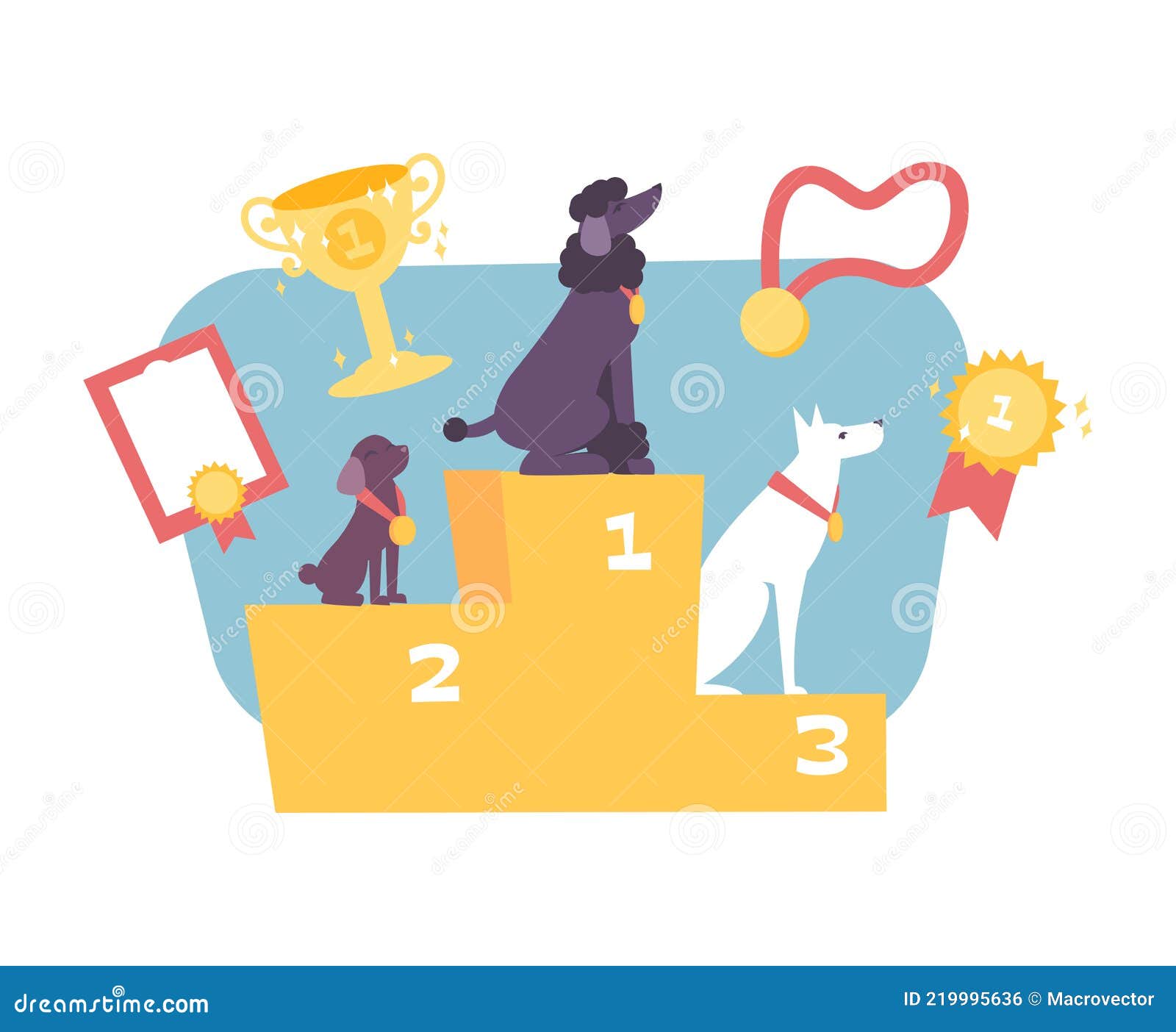 Dog Competition Composition Stock Vector - Illustration of mating ...