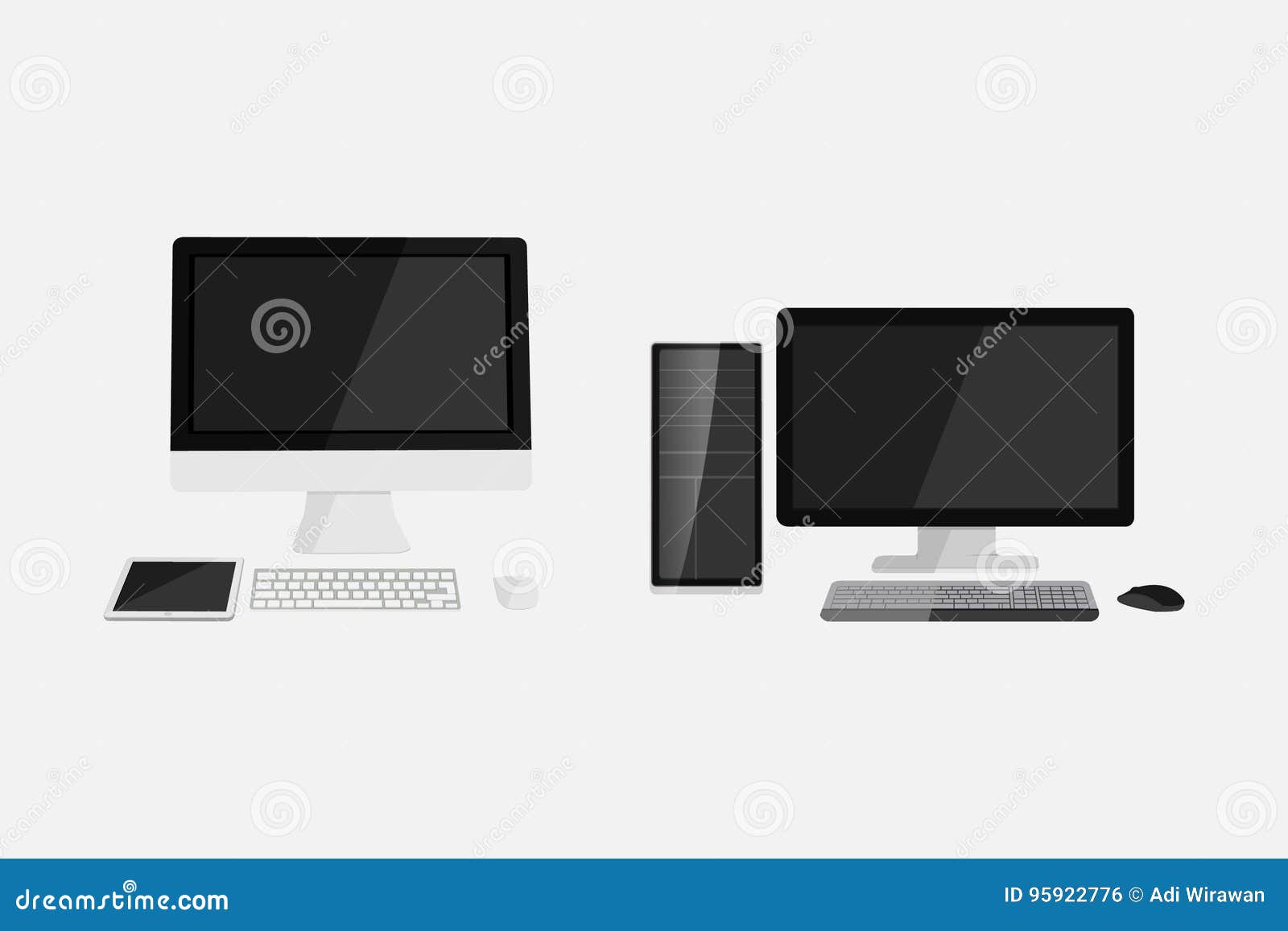 Flat computer stock illustration. Illustration of blank - 95922776
