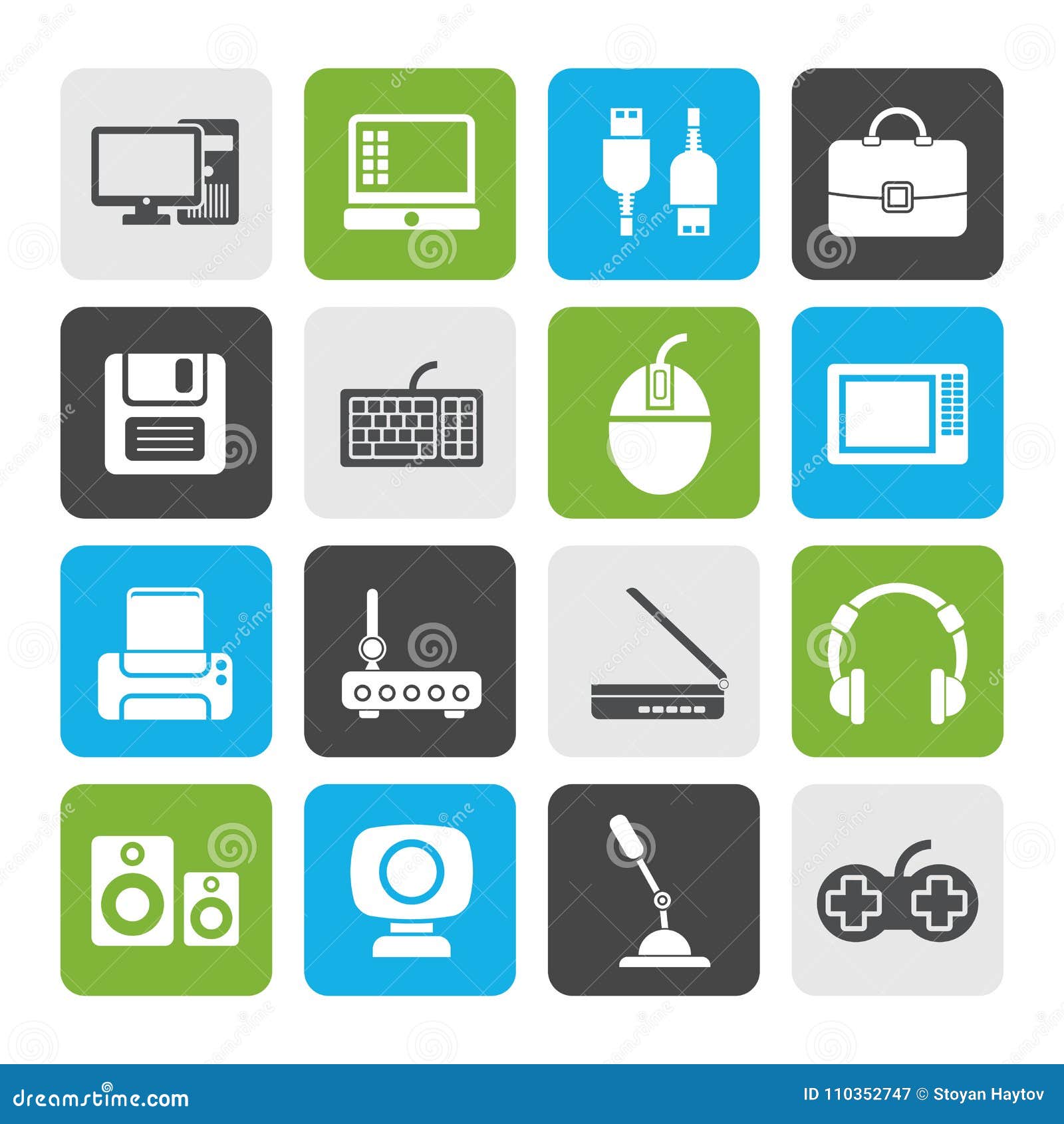 Periphery Icons Set, Cartoon Style | CartoonDealer.com #119615793