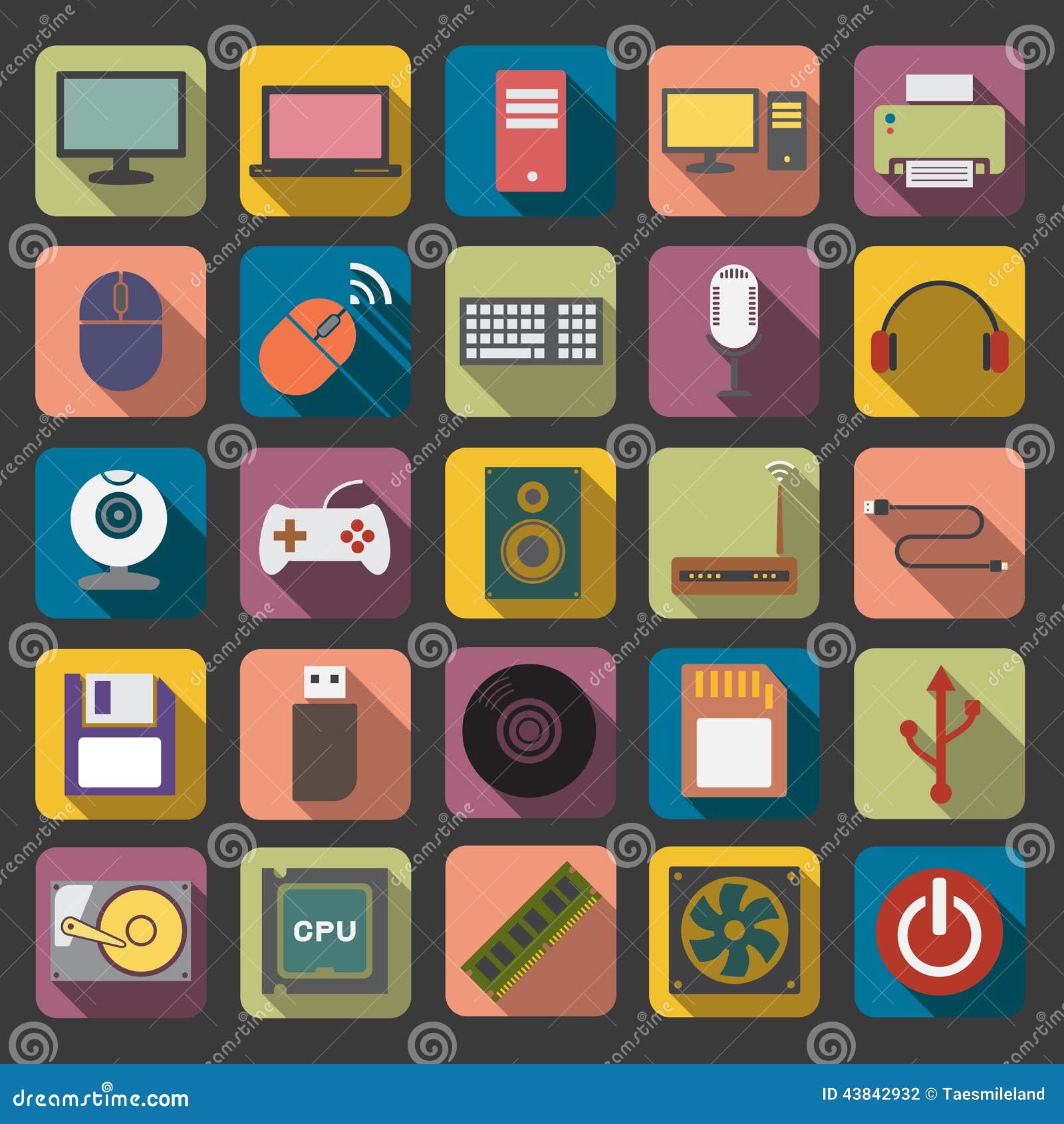 Flat computer icon stock vector. Illustration of shut - 43842932