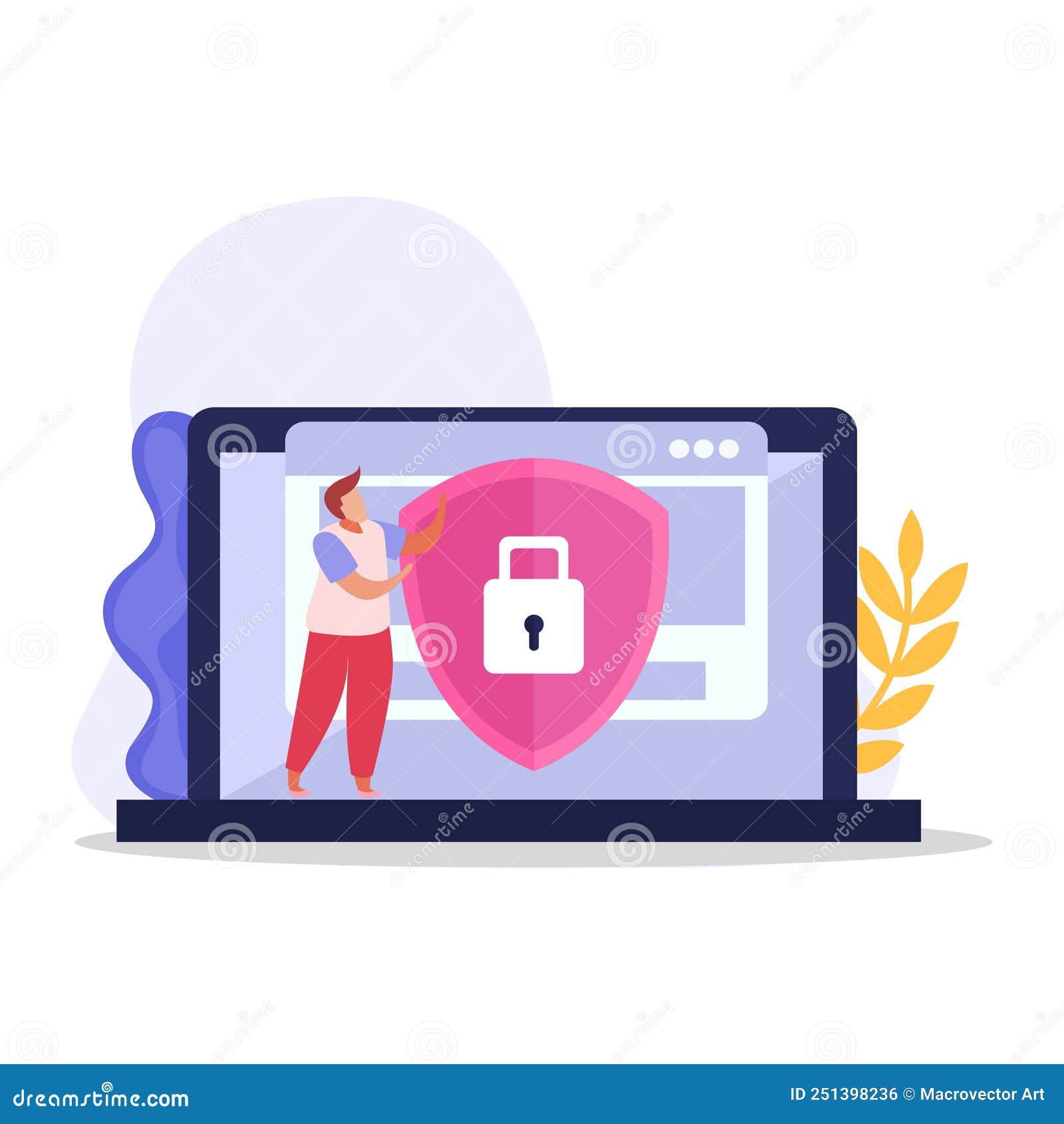 Flat Computer User Icon stock vector. Illustration of interface - 251398236