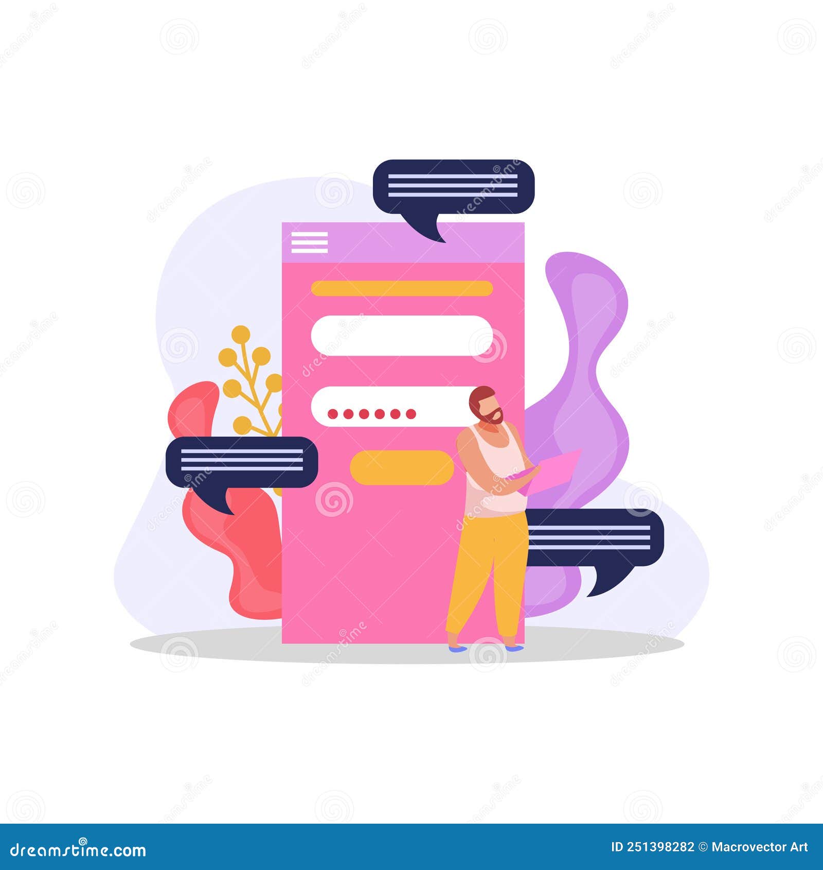 Flat Computer User Icon stock vector. Illustration of communication ...