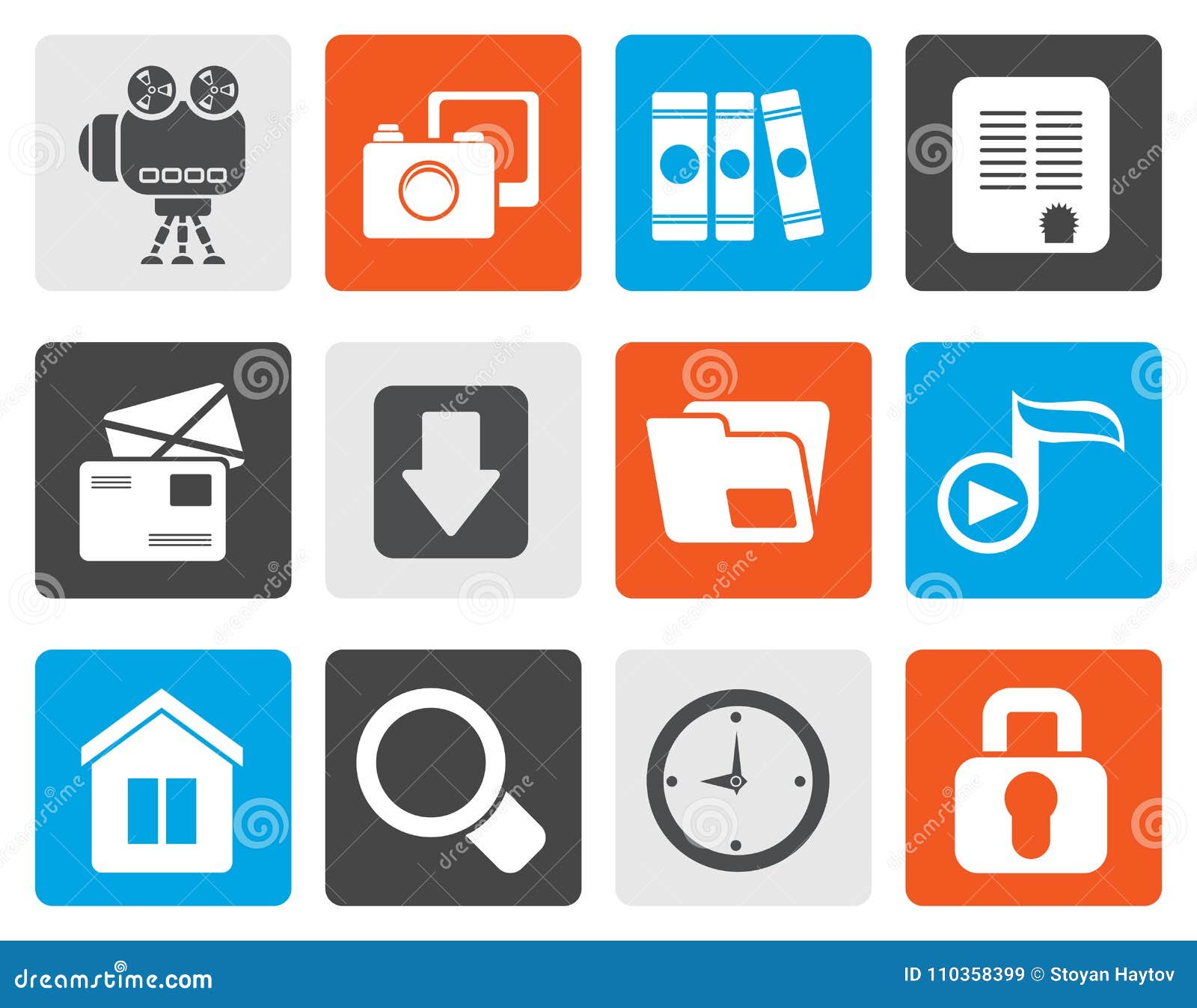 Flat Computer and Website Icons Stock Vector - Illustration of ...